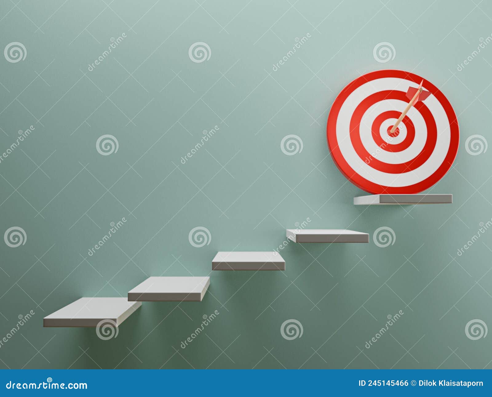 Target Board and Arrow on the Highest Step Ladder for Challenge Setup ...