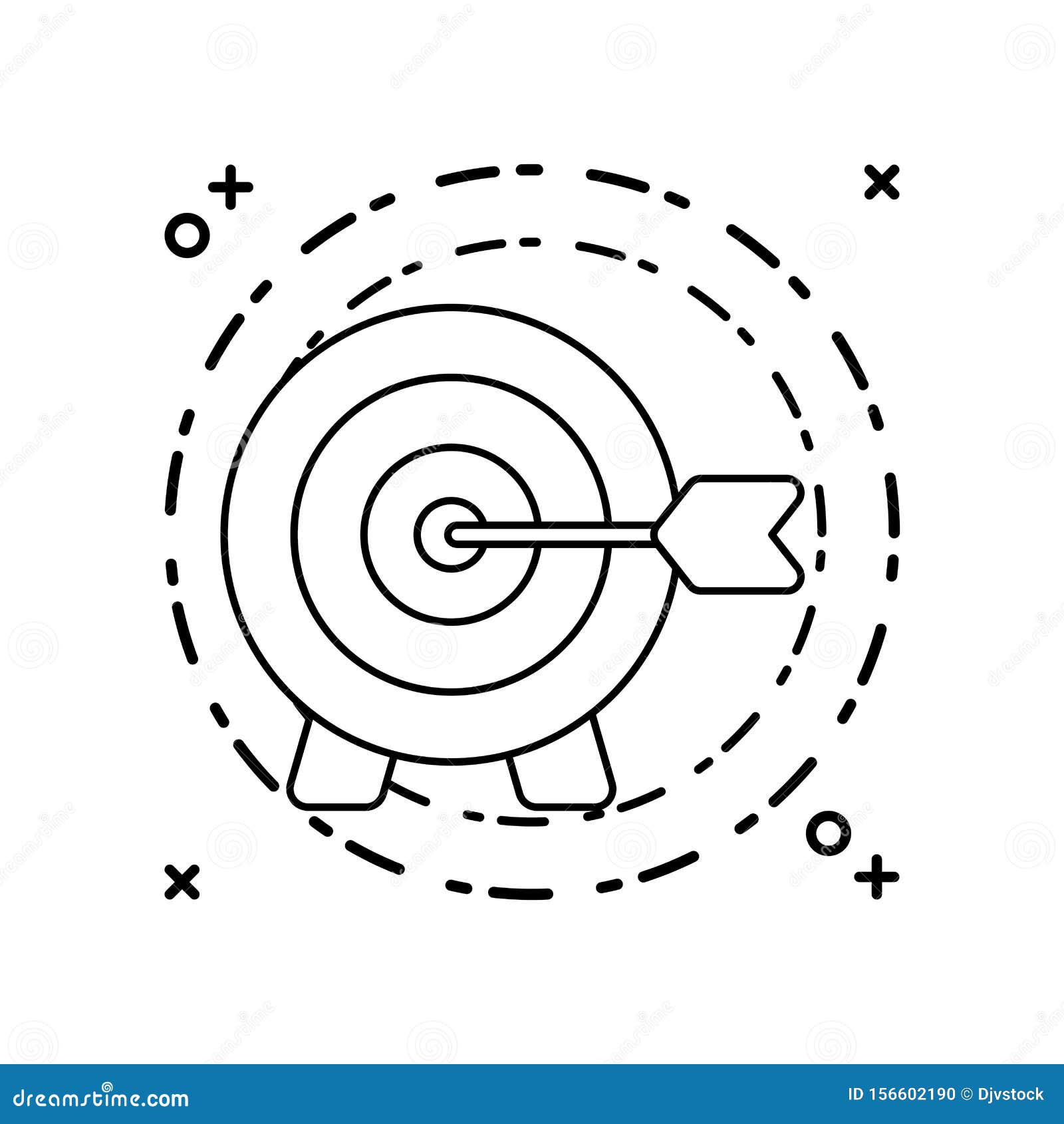 Target Board with Arrow Isolated Icon Stock Illustration - Illustration ...
