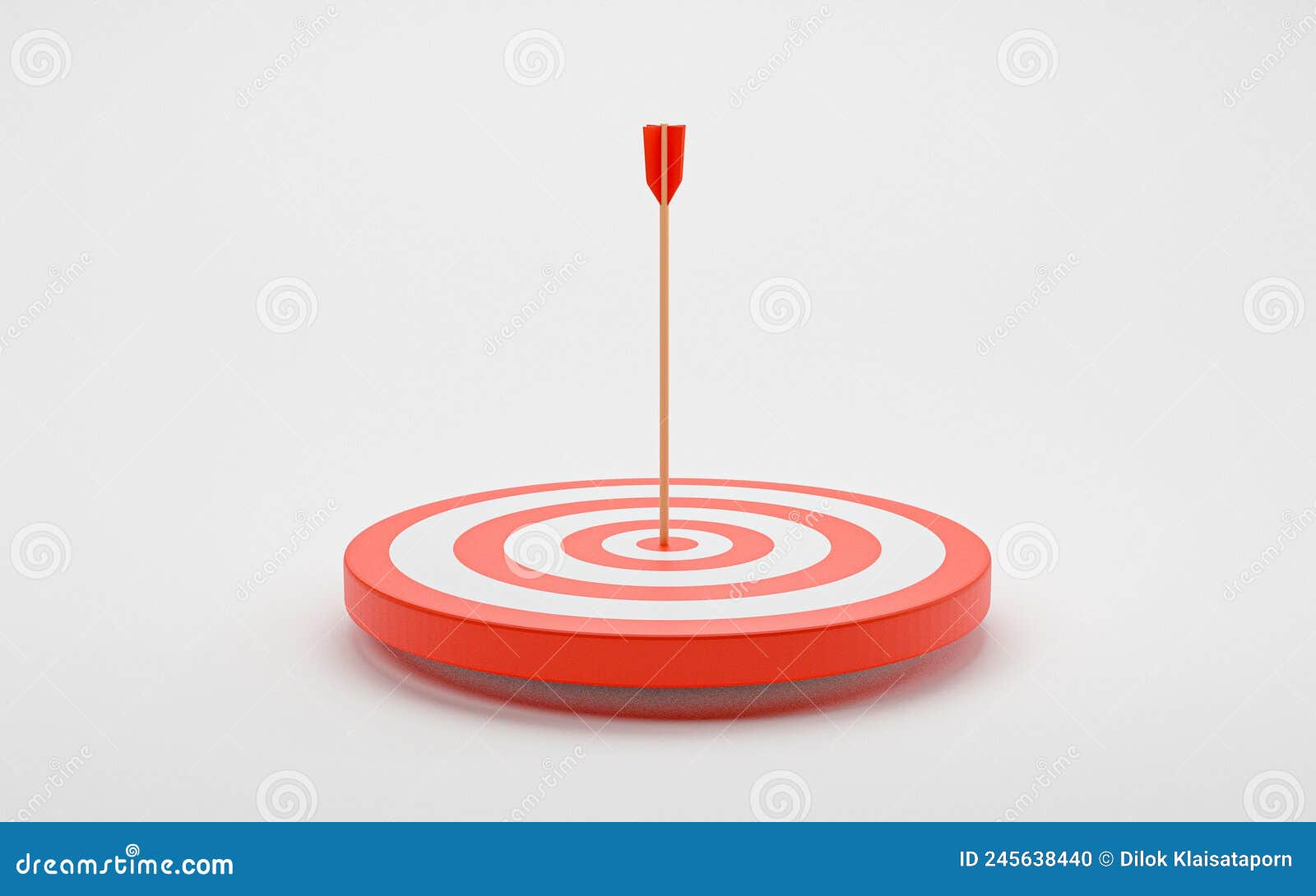 Target Board with Arrow on the Red Background and Copy Space for ...