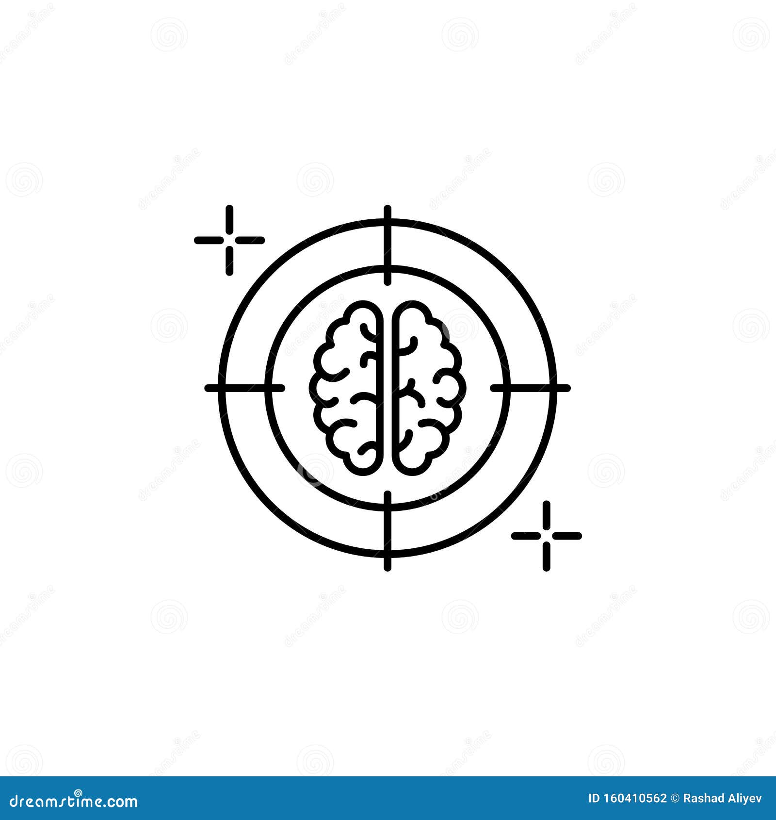 Target Brain Icon. Element of Brain Concept Stock Illustration ...