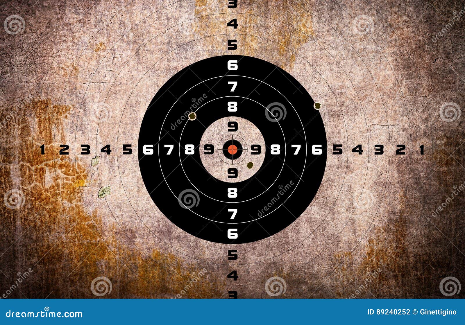 Target with bullet holes stock photo. Image of criminal - 89240252