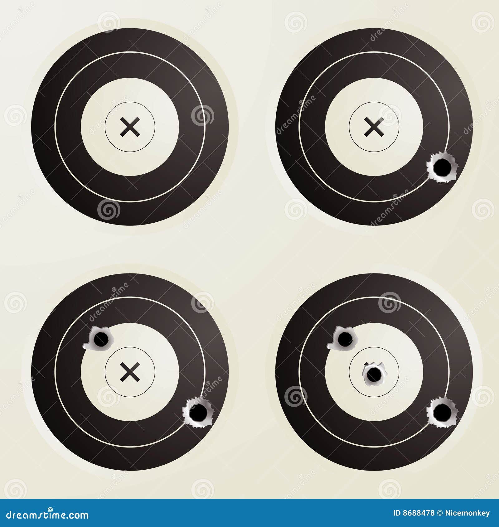 Target bullet set stock vector. Illustration of white - 8688478