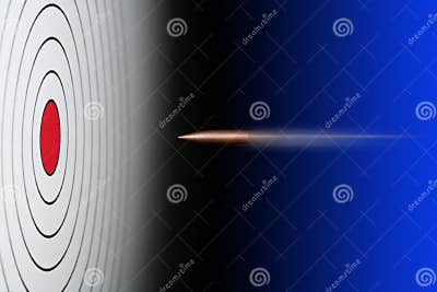 Target with Bullet about To Score a Direct Hit Stock Image - Image of ...