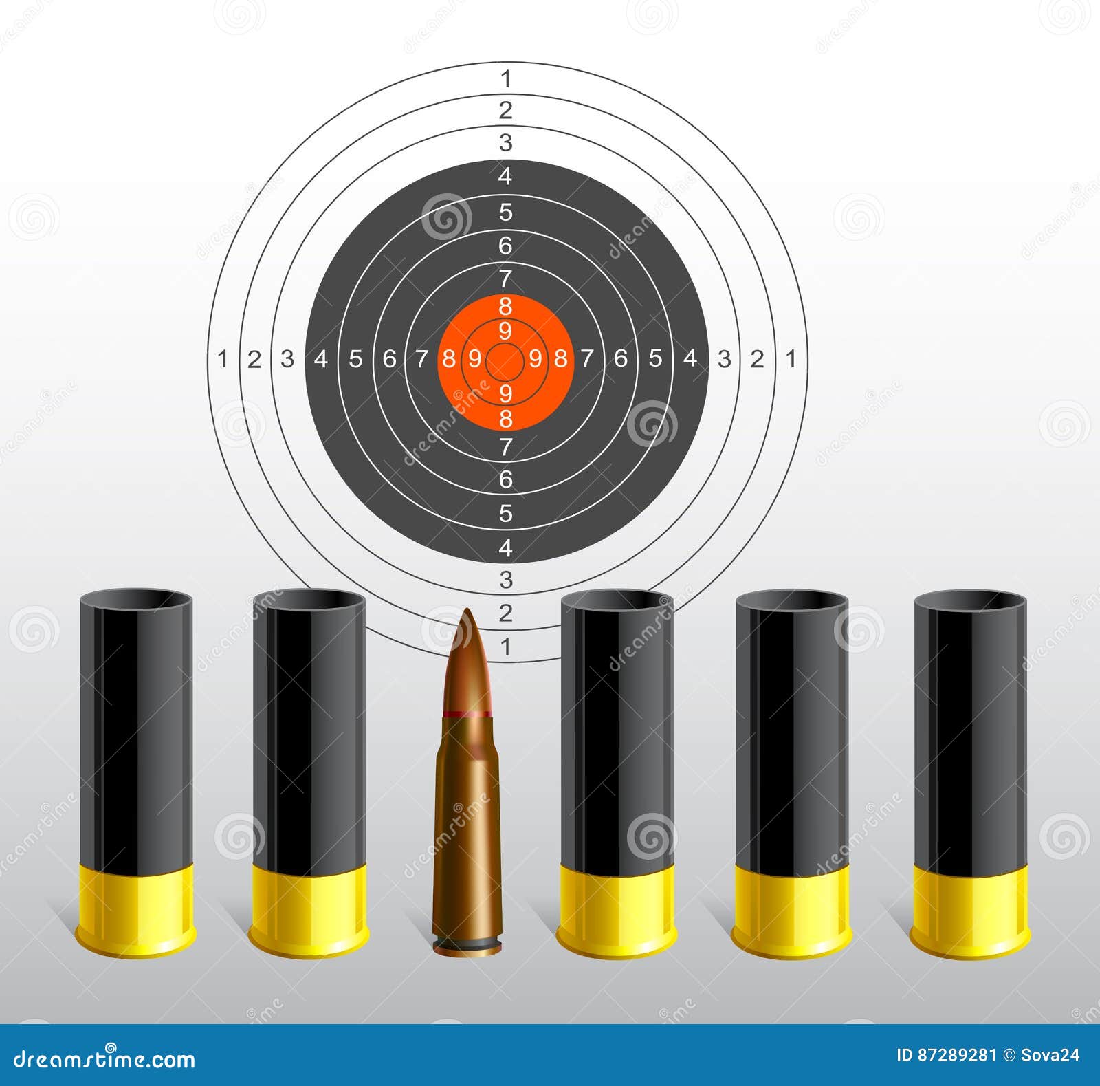 Target and bullets stock vector. Illustration of danger - 87289281
