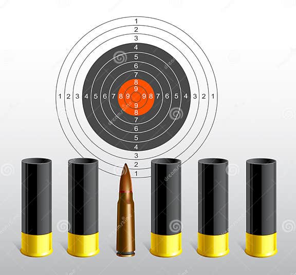 Target and bullets stock vector. Illustration of danger - 87289281