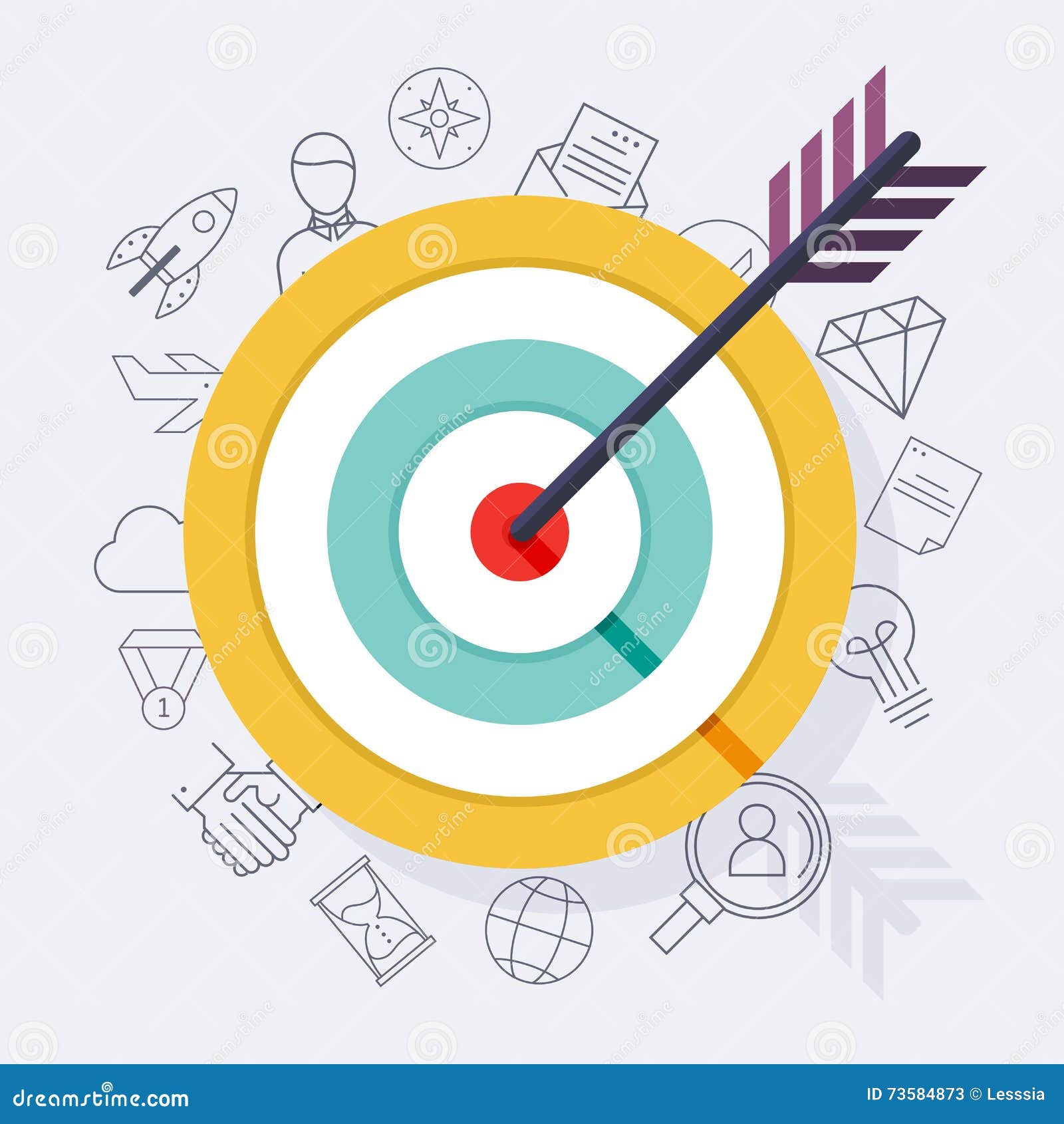 Target Bullseye or Arrow on Target Flat Icon. Flat Design Modern Stock ... Target Bullseye or Arrow on Target Flat Icon. Flat Design Modern Stock ...