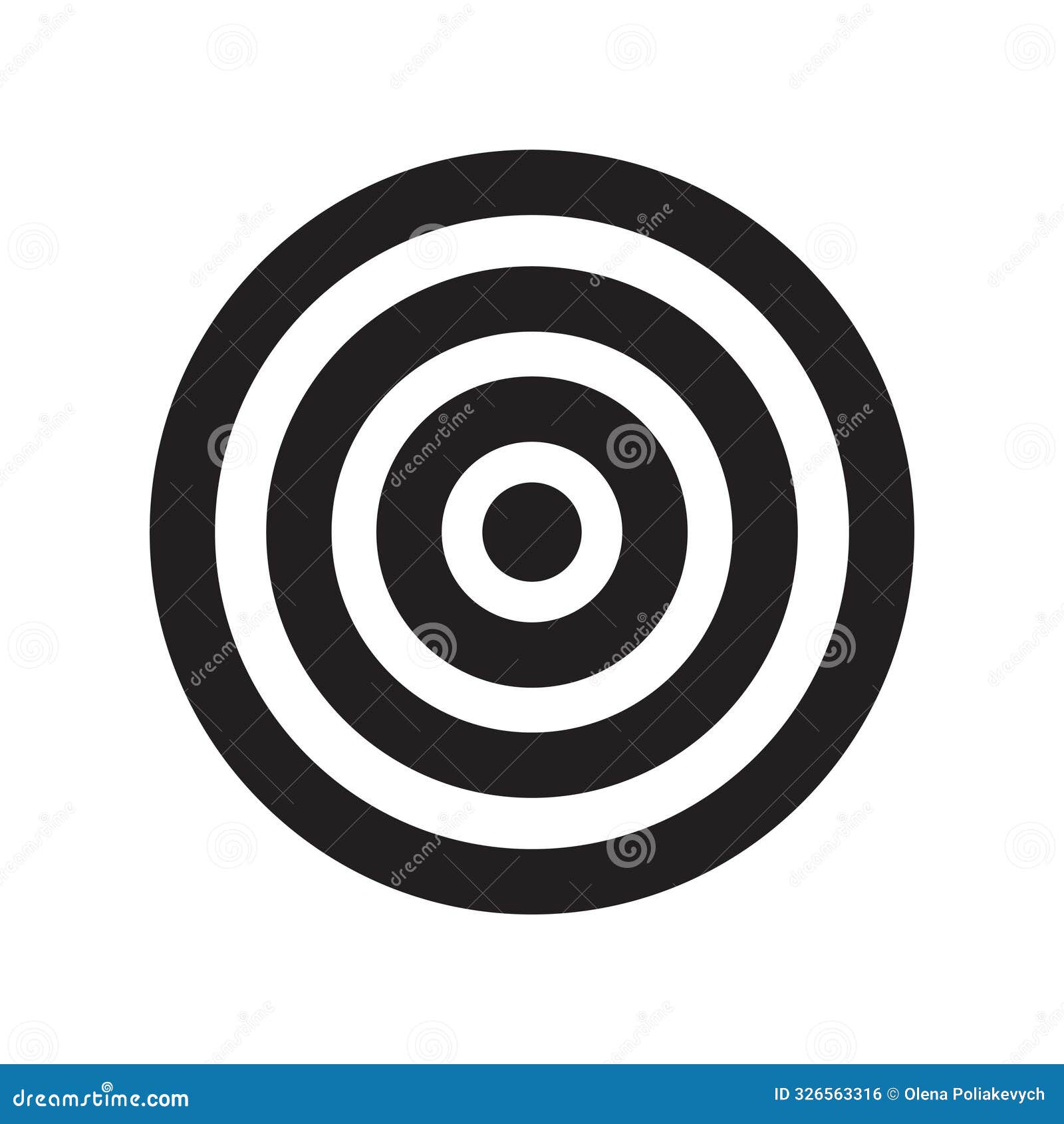 Target Bullseye Icon. Concentric Circle Pattern. Black and White Vector ...