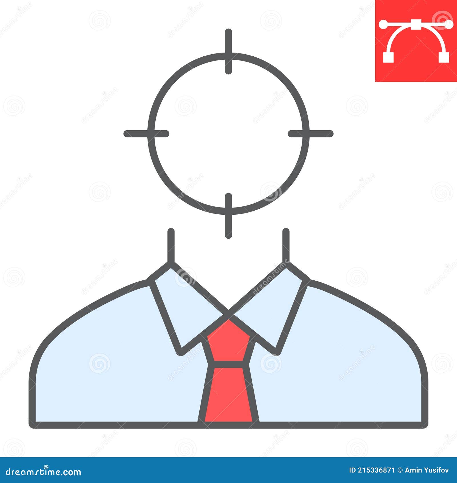 Target Candidate Color Line Icon, Manager and Head Hunting, Headhunting ...