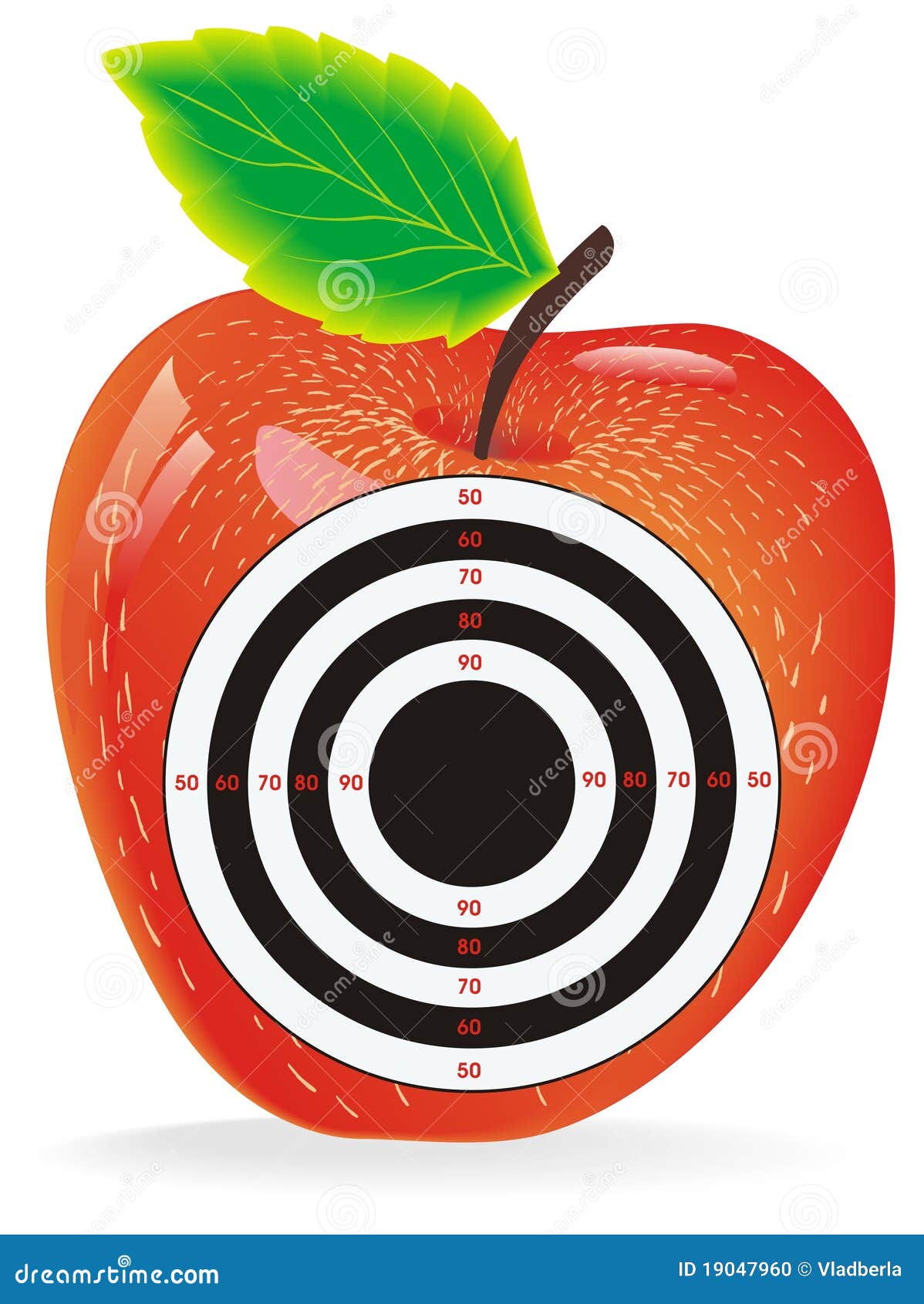Target in the Center of the Apple Stock Illustration - Illustration of ...