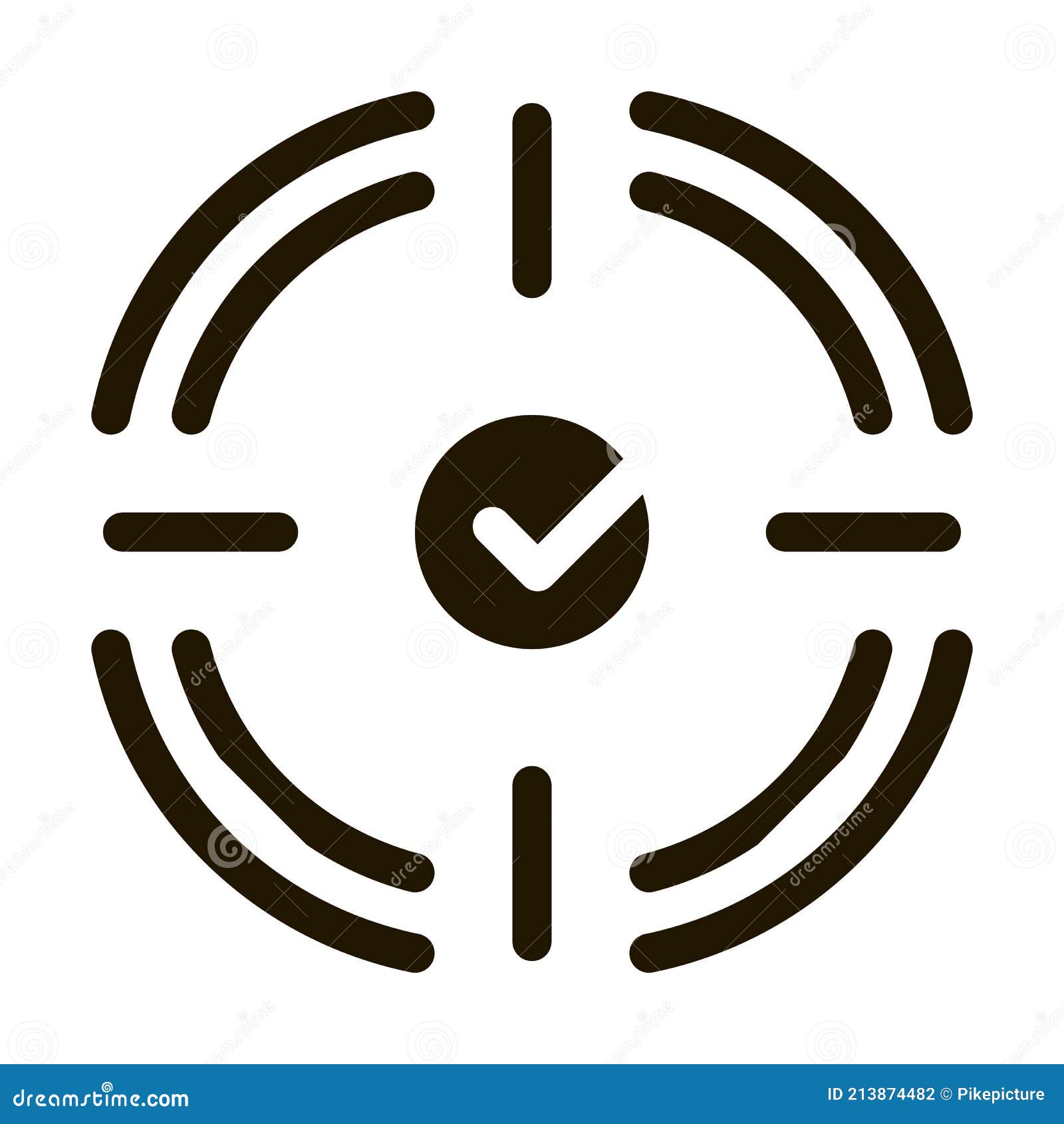 Target Check Mark Icon Vector Glyph Illustration Stock Vector ...