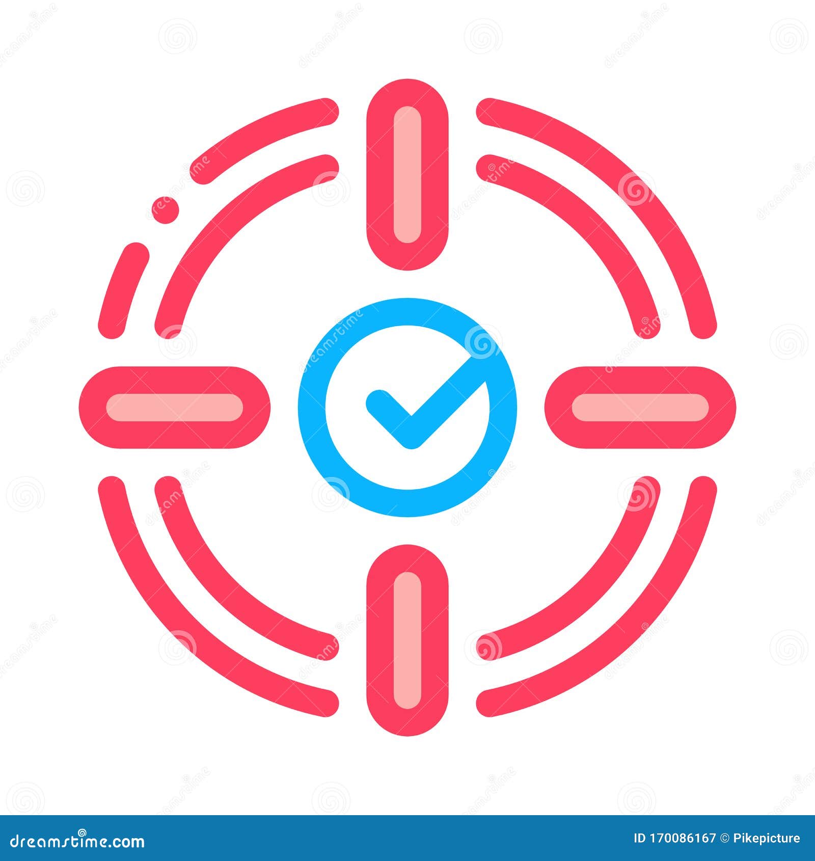 Target Check Mark Icon Vector Outline Illustration | CartoonDealer.com ...