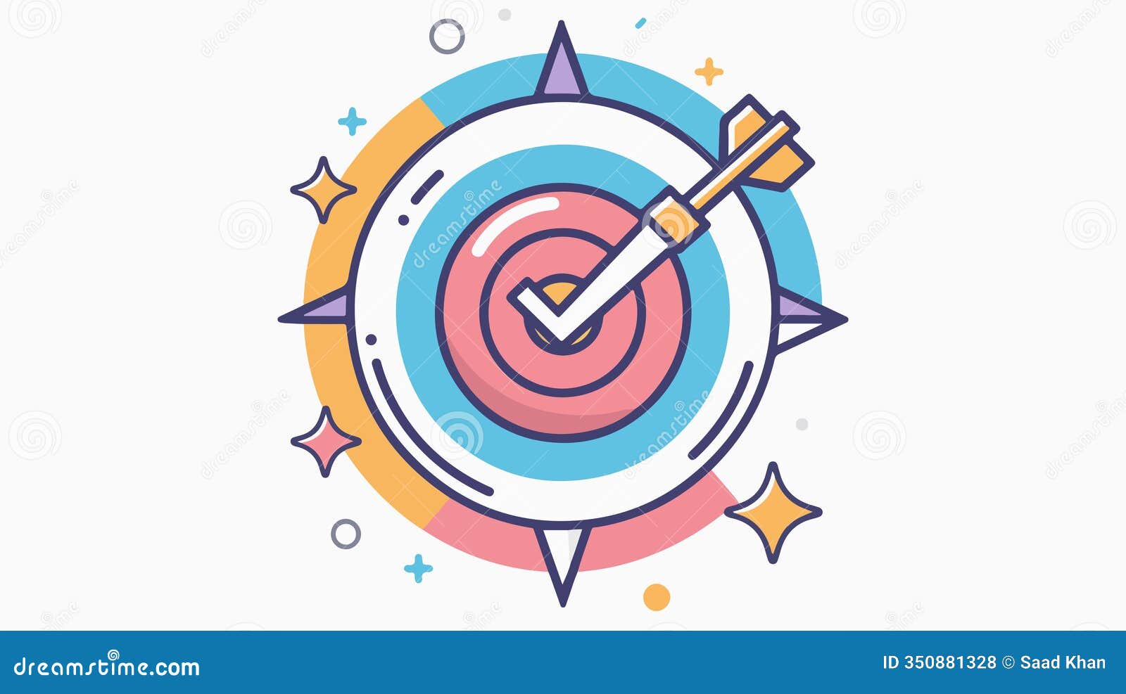 Checkmark Target Illustration: Vector Icon for Success and Achievement ...