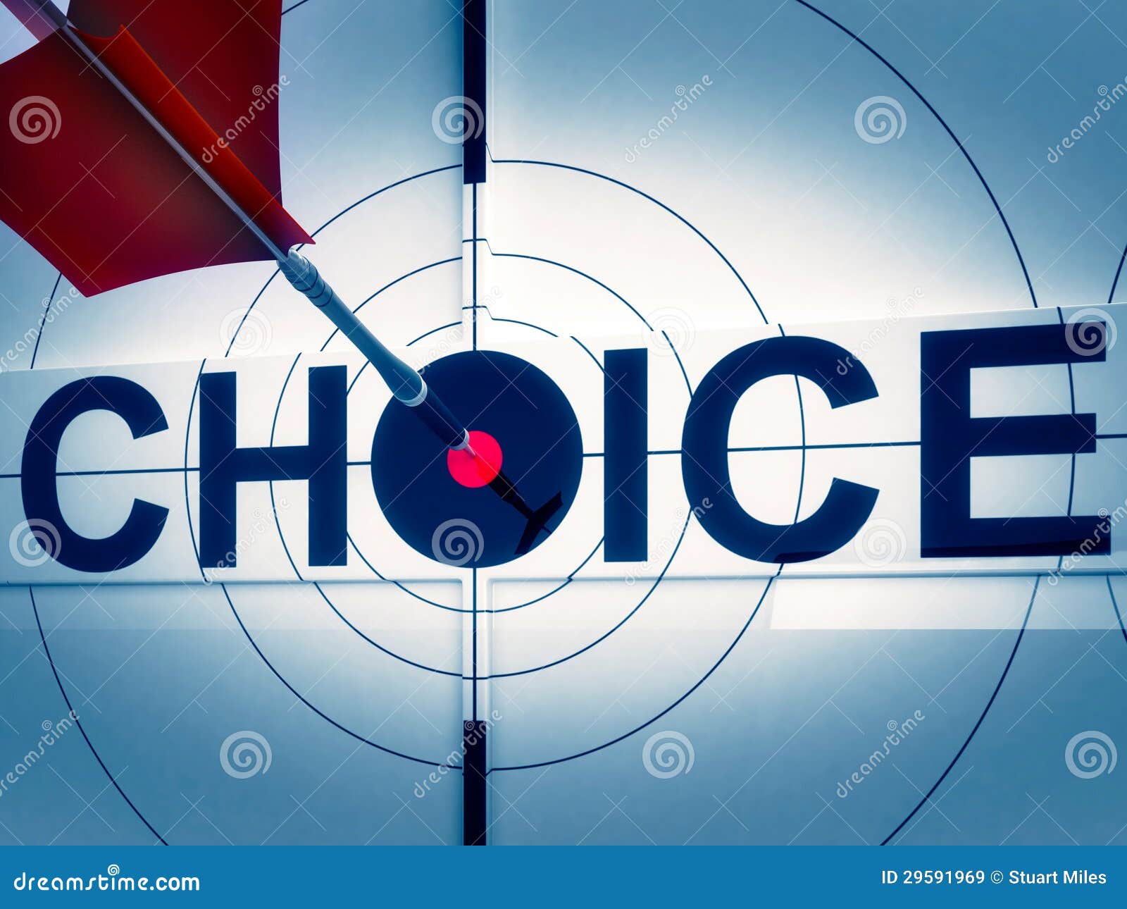 Target Choice Shows Two-way Path Decision Stock Illustration ...