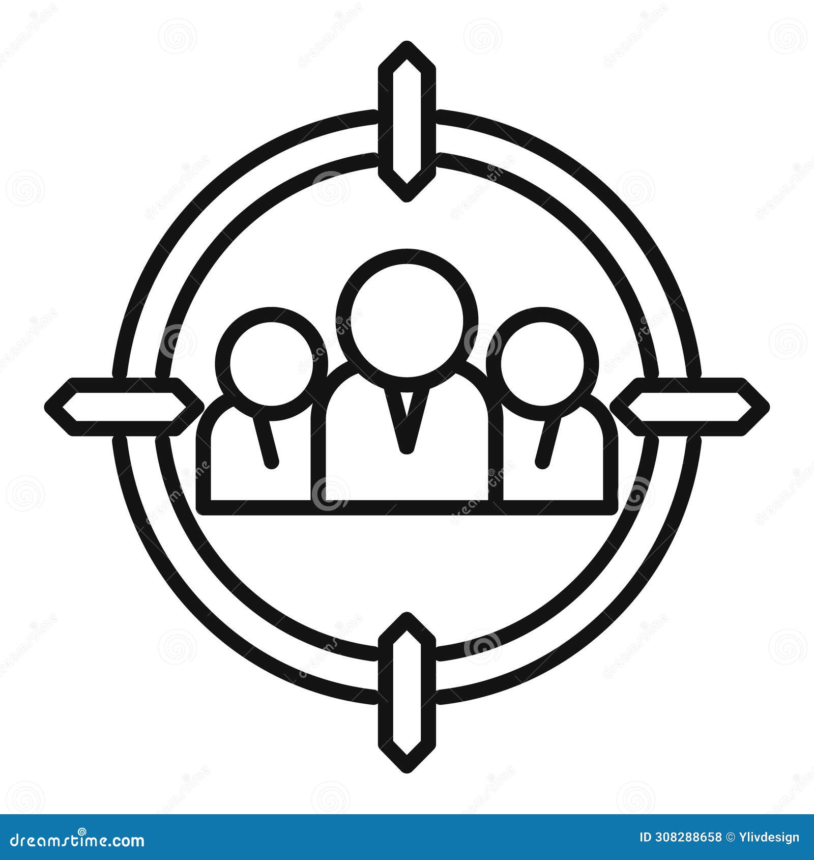 Target Client Team Icon Outline Vector. Process Identity Stock Vector ...