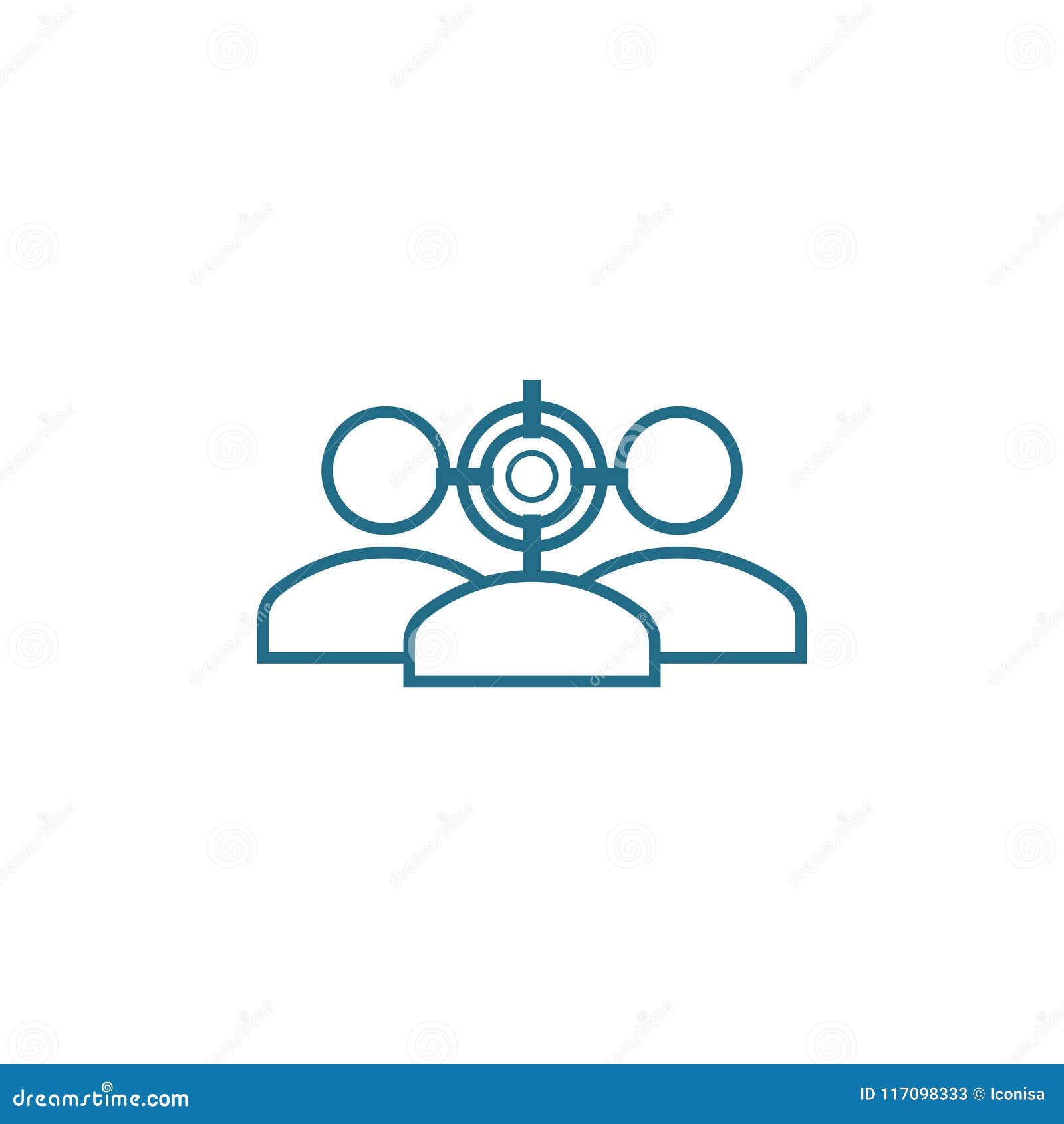Target Clientage Identification Linear Icon Concept. Target Clientage ...