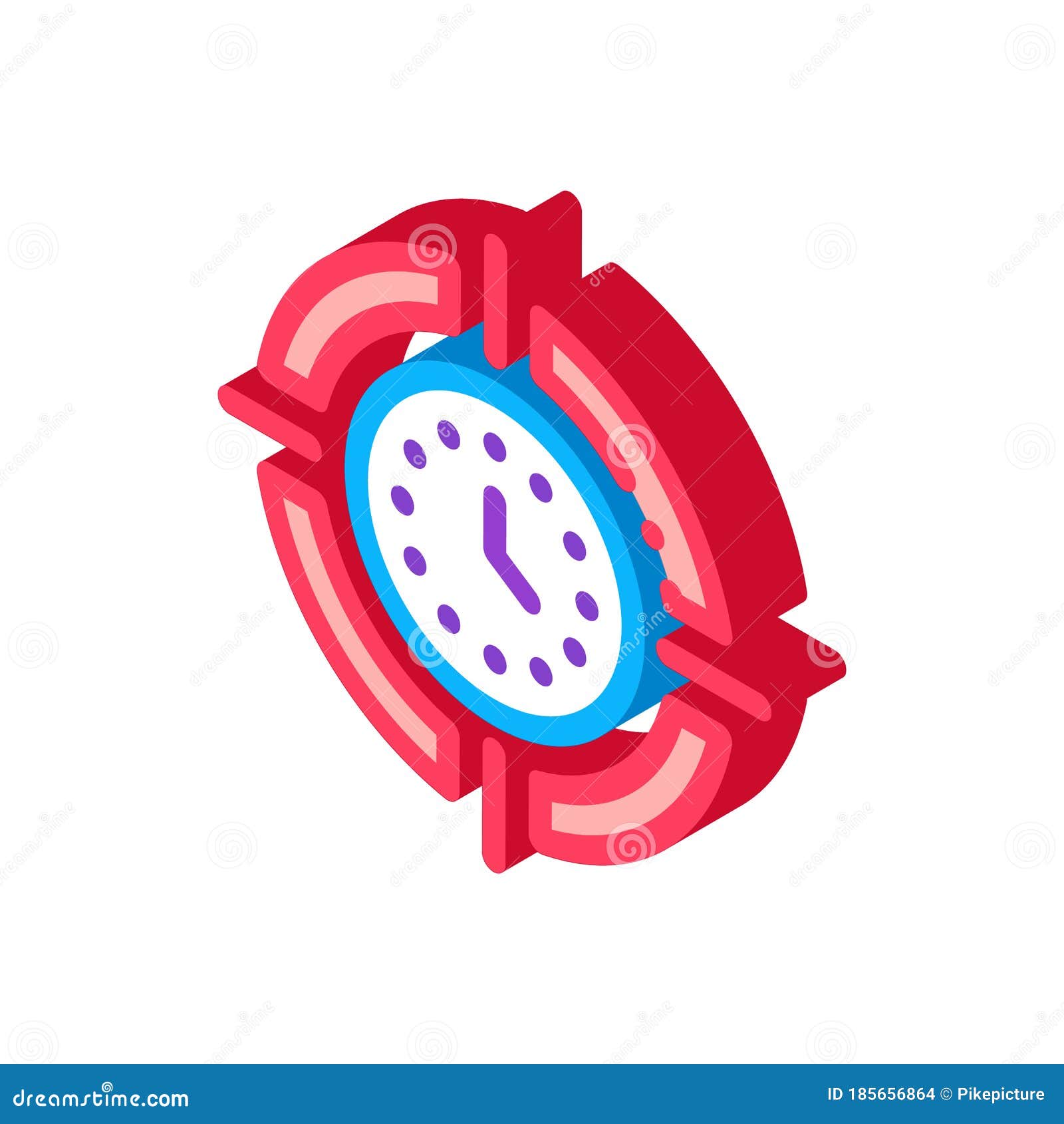 Target Clock Time Isometric Icon Vector Illustration Stock Vector ...