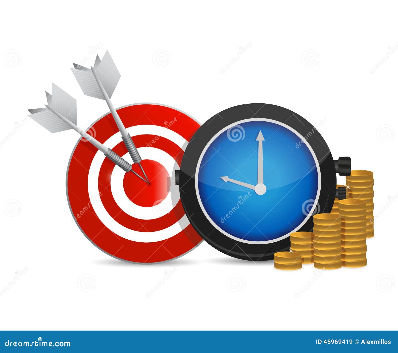 Target Coins and Watch Illustration Stock Illustration - Illustration ...