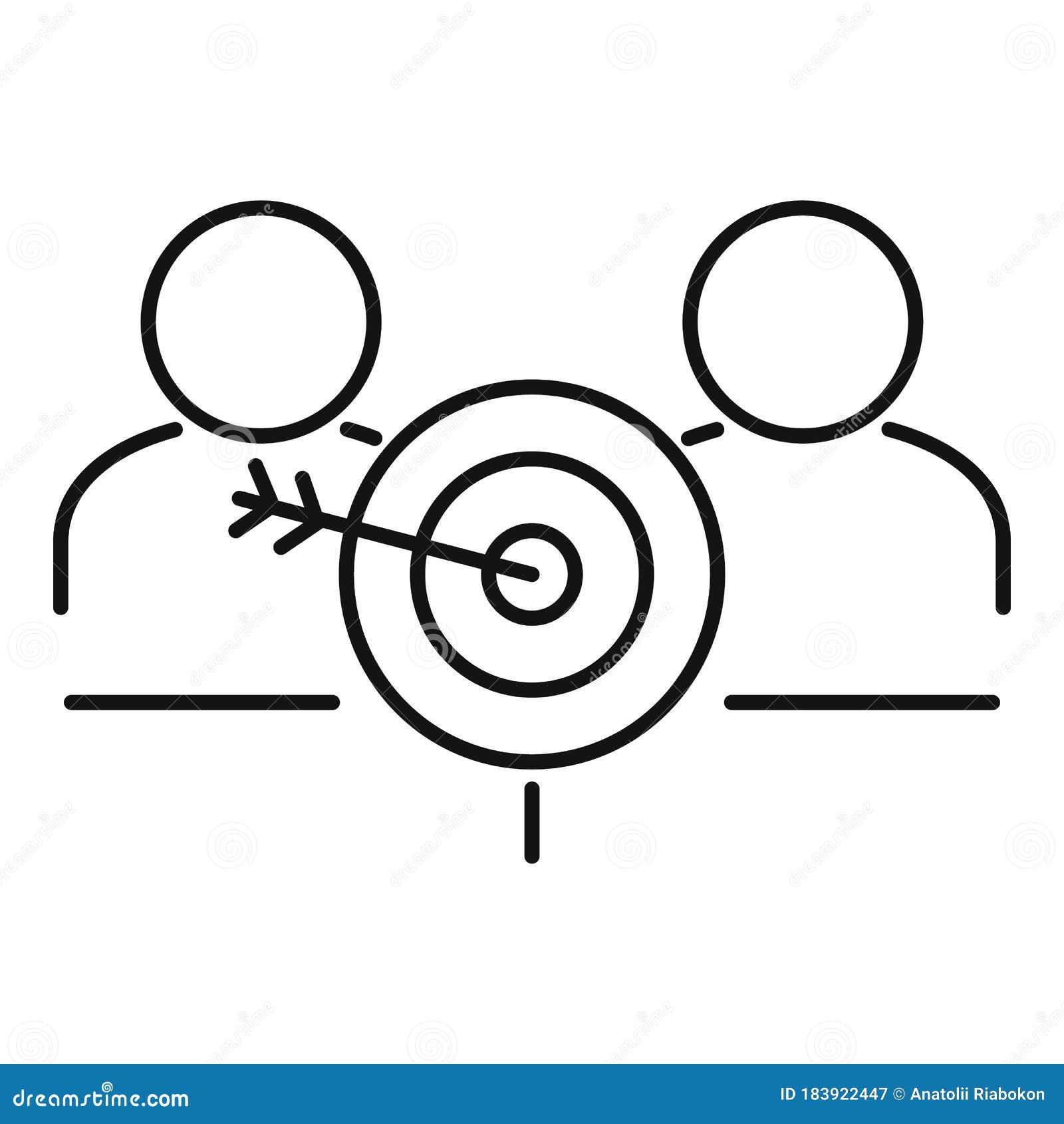 Target Collaboration Icon, Outline Style Stock Vector - Illustration of ...
