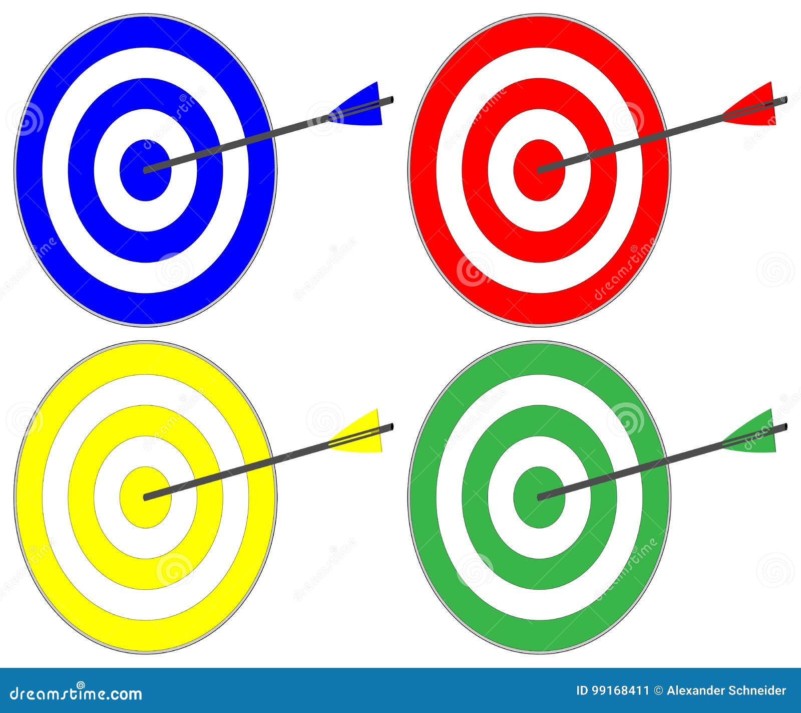 Target, 4 Colored Target with Arrow Stock Illustration - Illustration ...
