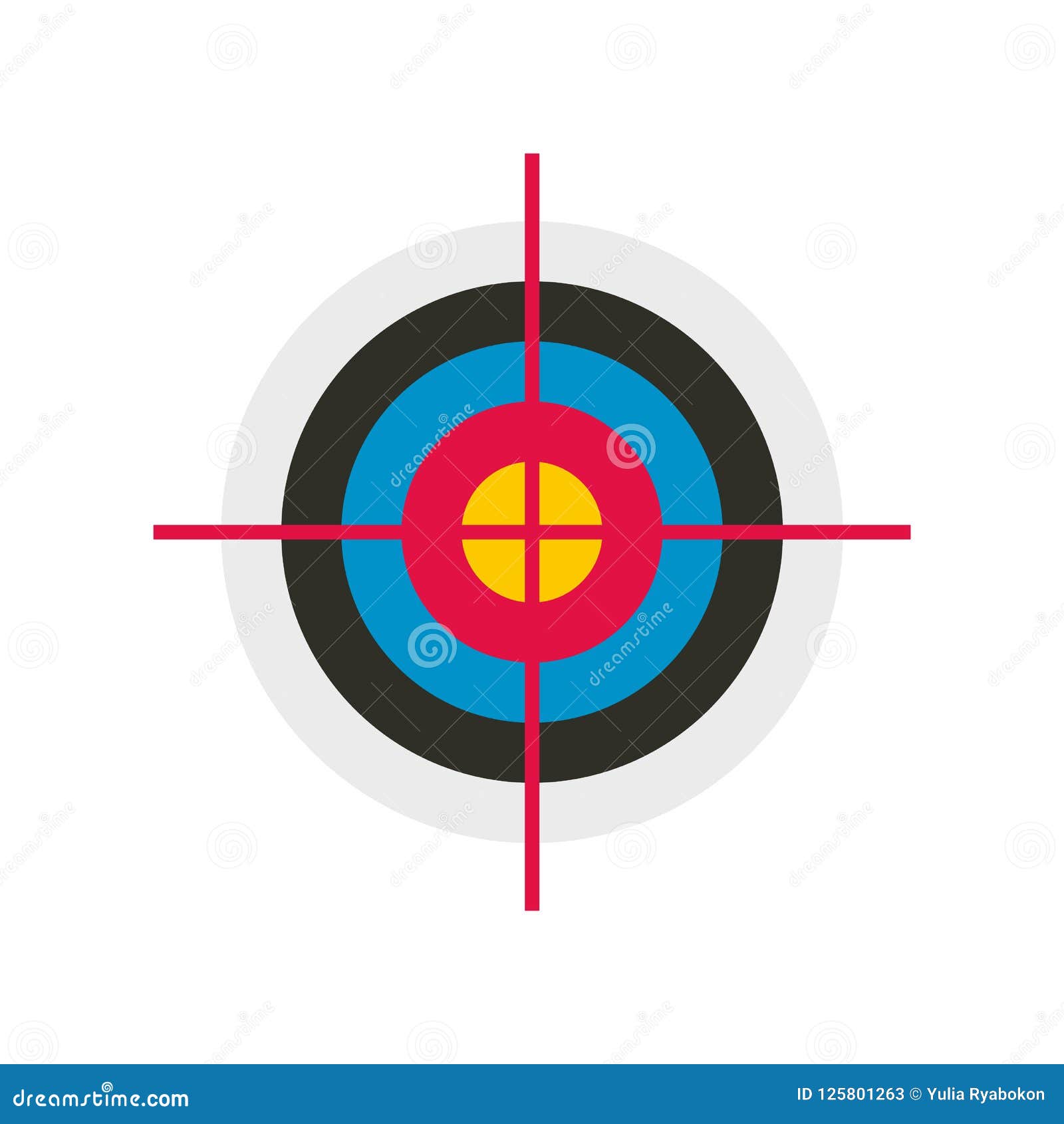 Target colored flat icon stock illustration. Illustration of game ...