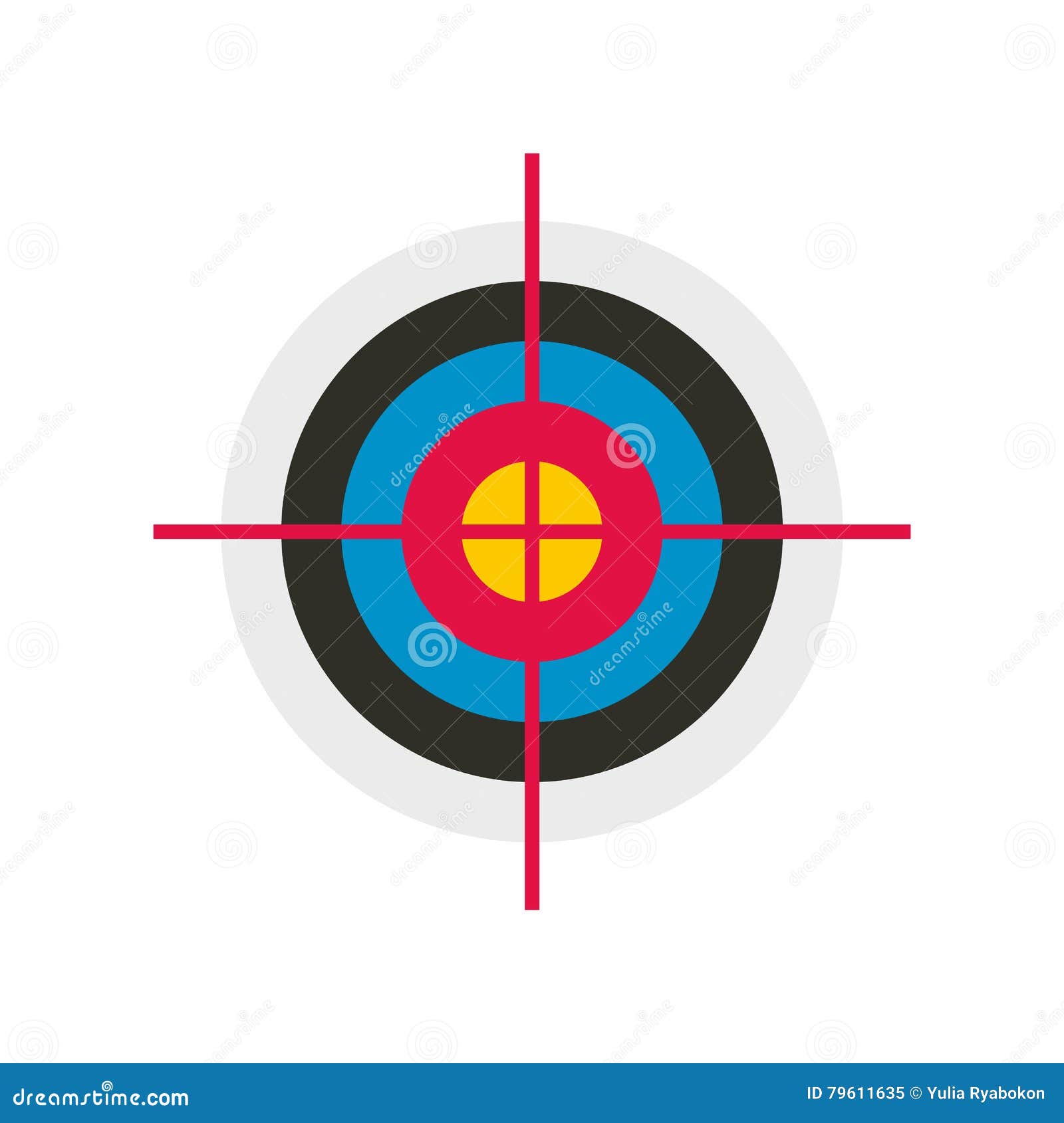 Target colored flat icon stock vector. Illustration of cross - 79611635