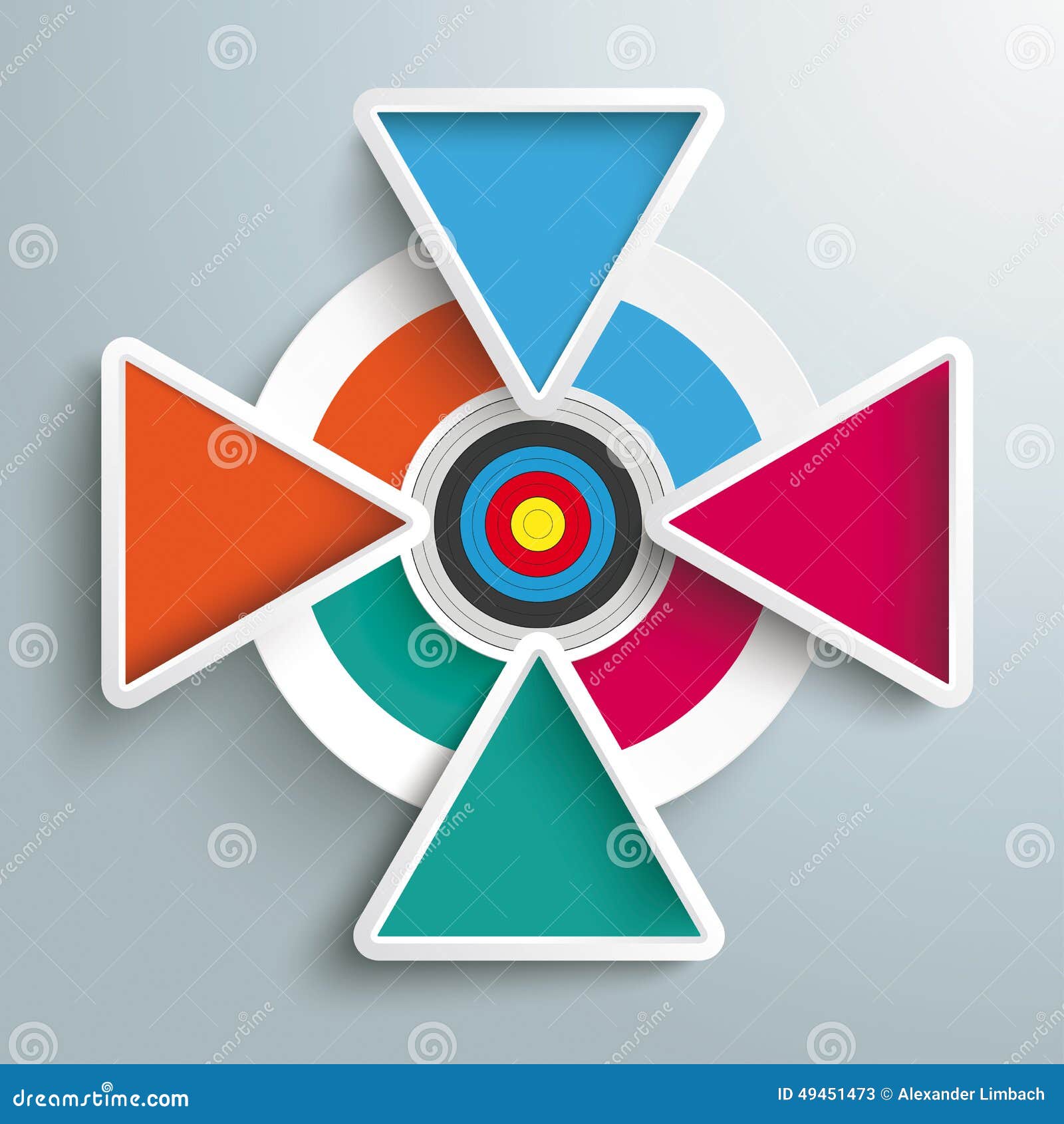Target Colored Infographic 4 Triangles Stock Vector - Illustration of ...