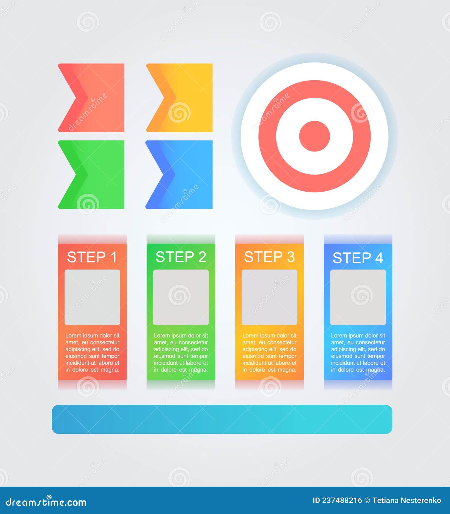 Target with Colorful Flags Infographic Chart Design Element Set Stock ...