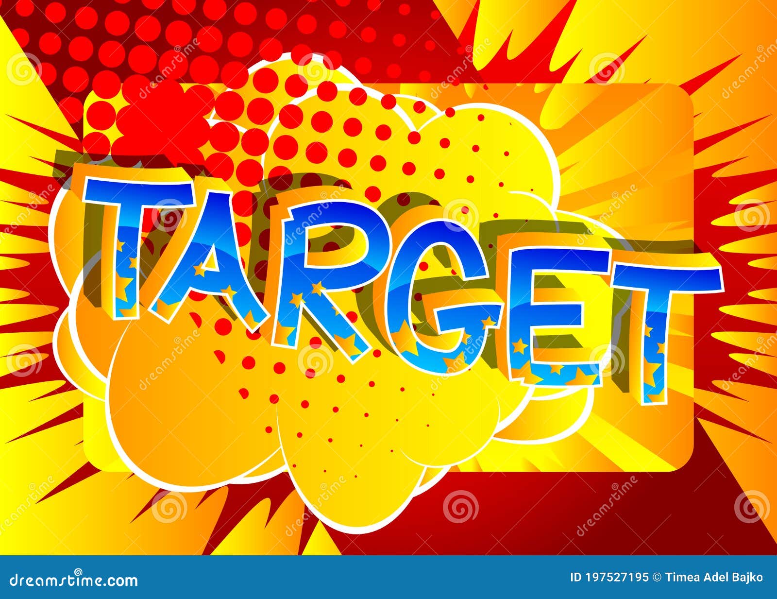 Target Comic Book Style Cartoon Words. Stock Vector - Illustration of ...