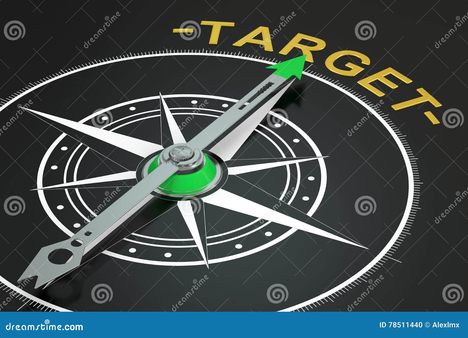 Target compass concept, 3D stock illustration. Illustration of choice ...