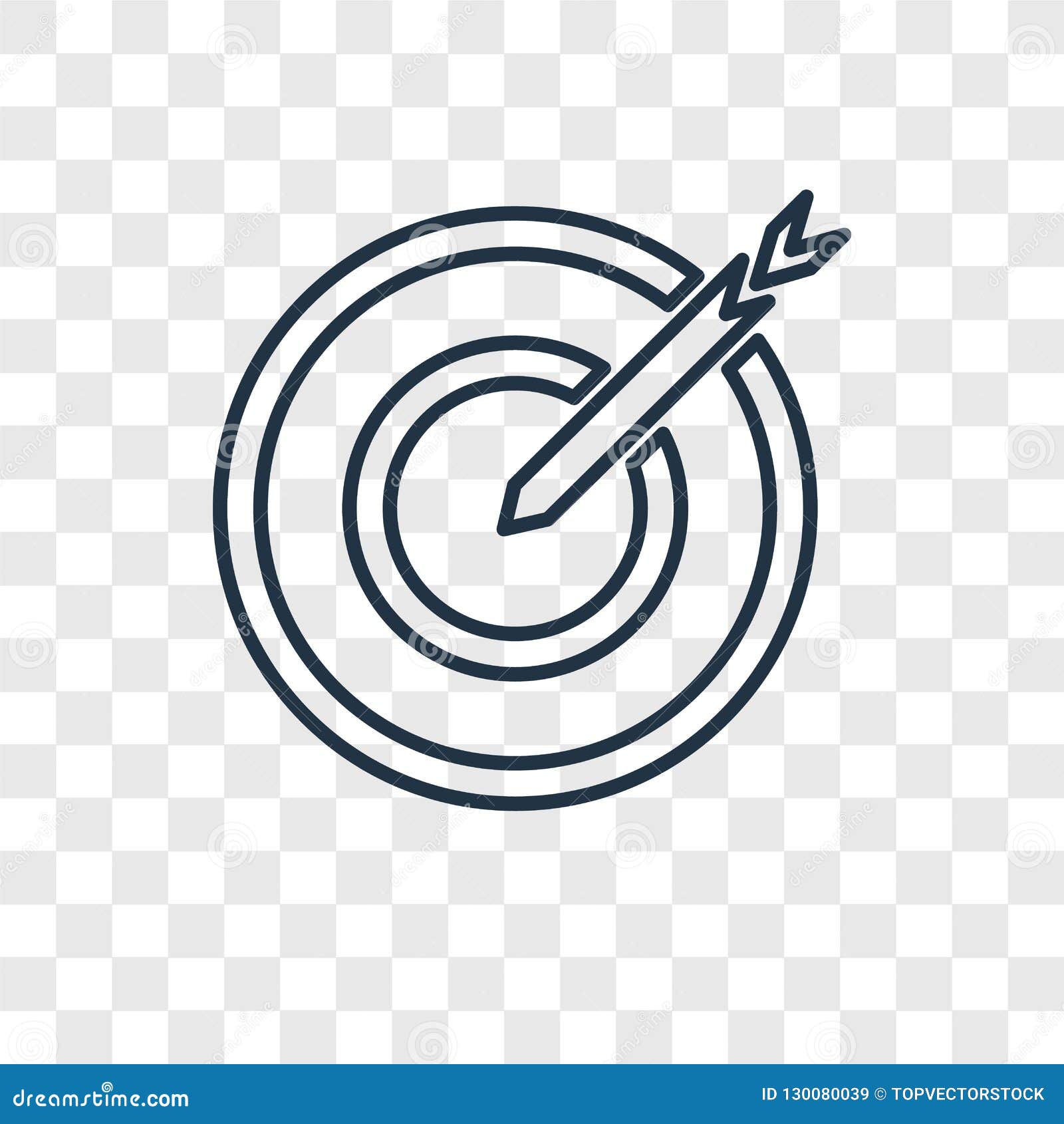 Target Concept Vector Linear Icon Isolated on Transparent Background ...