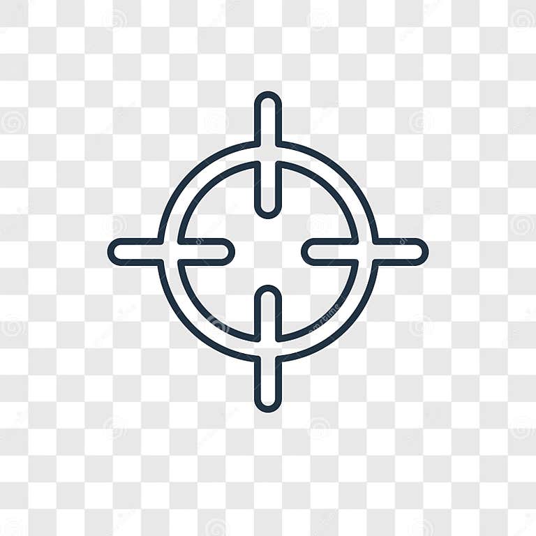 Target Concept Vector Linear Icon Isolated on Transparent Background ...