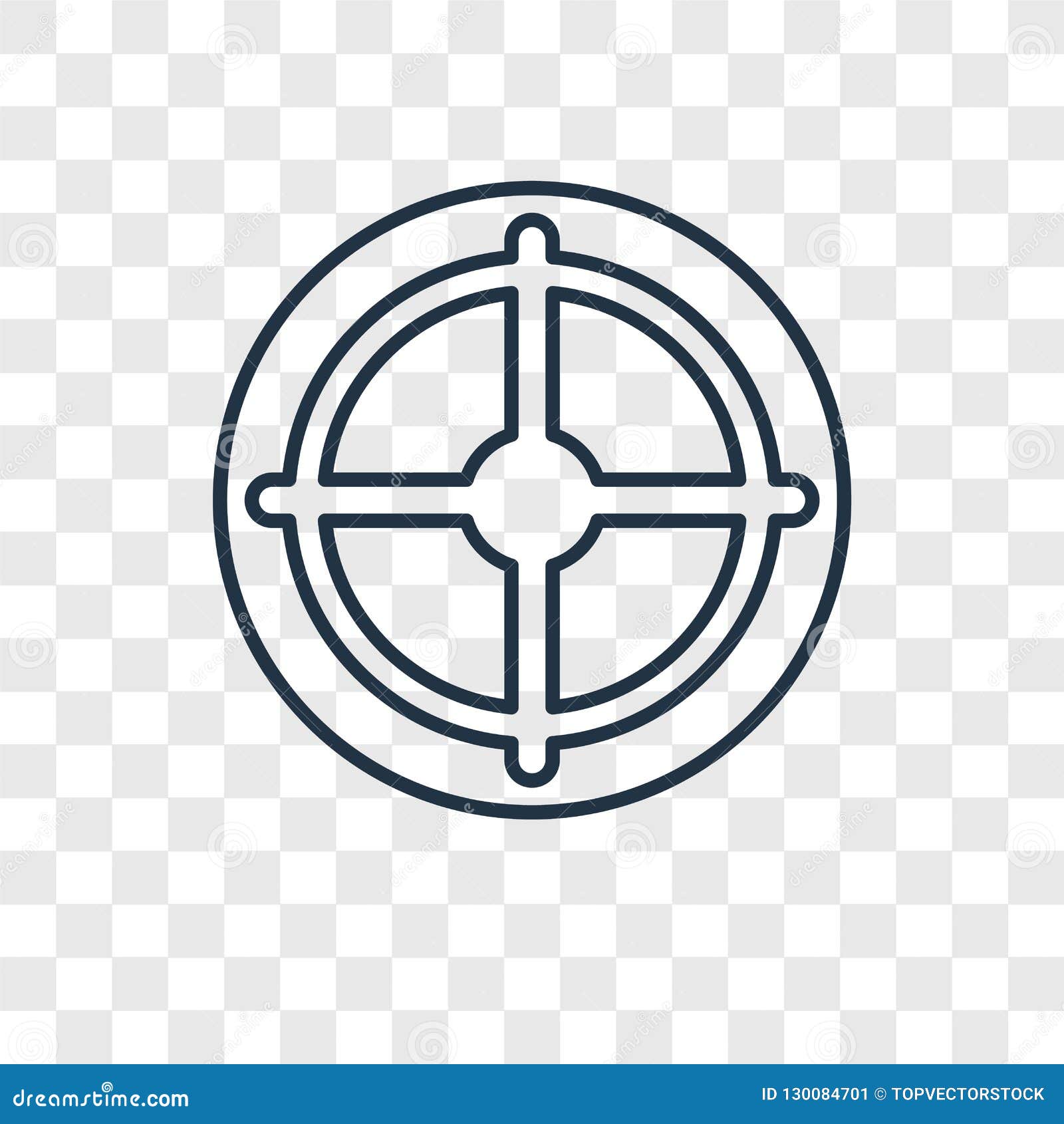 Target Concept Vector Linear Icon Isolated on Transparent Background ...