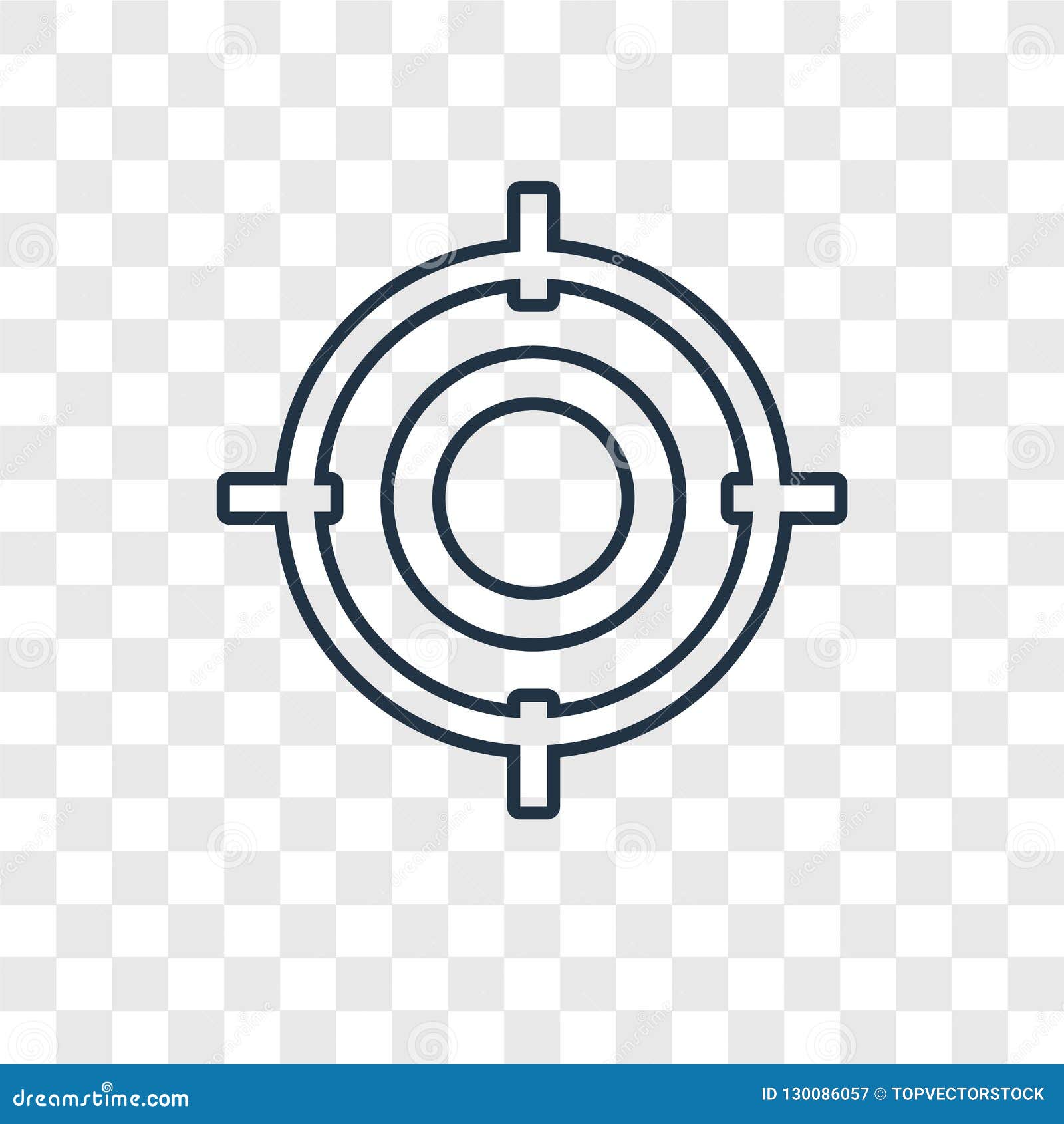 Target Concept Vector Linear Icon Isolated on Transparent Background ...