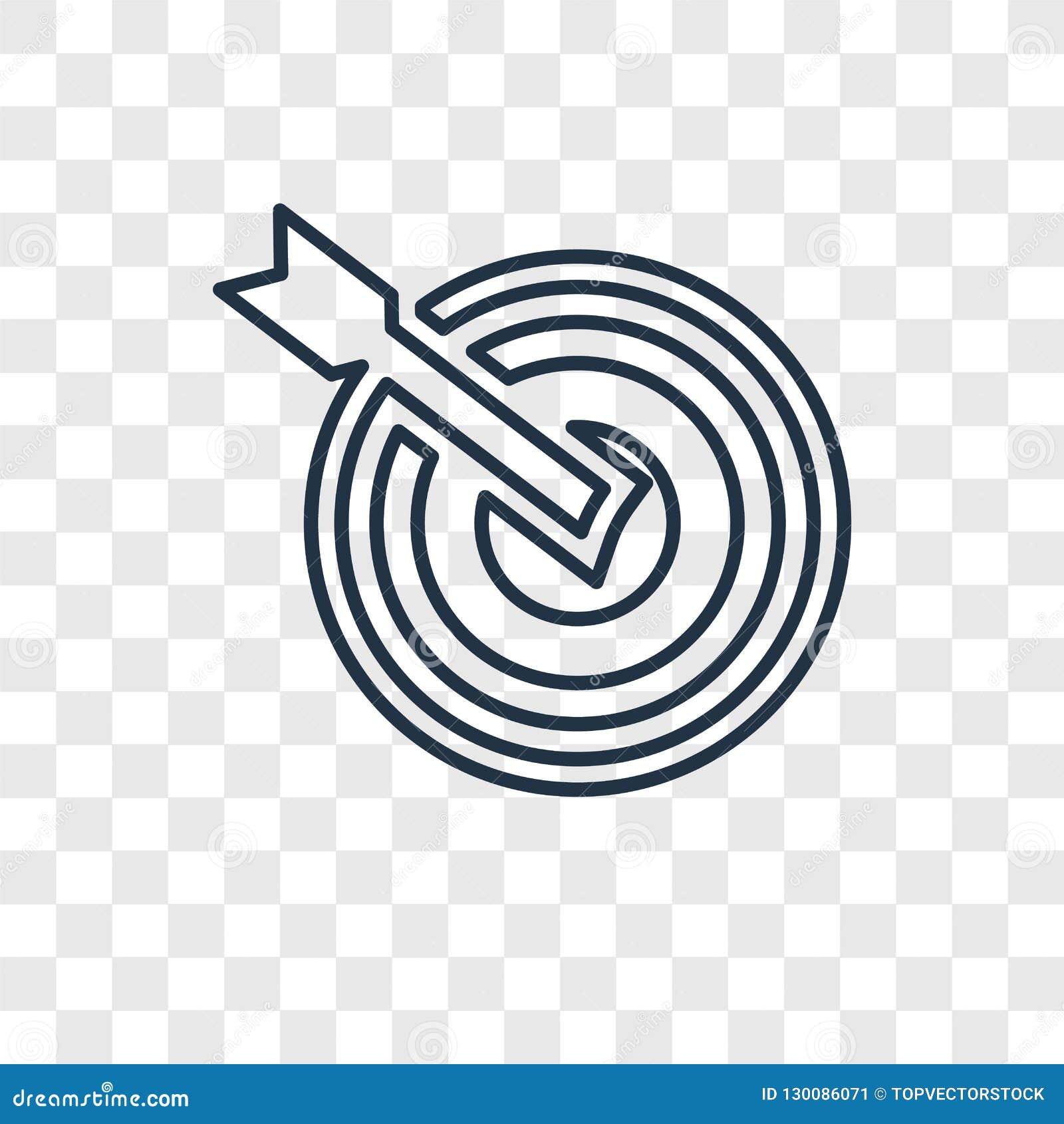 Target Concept Vector Linear Icon Isolated on Transparent Background ...