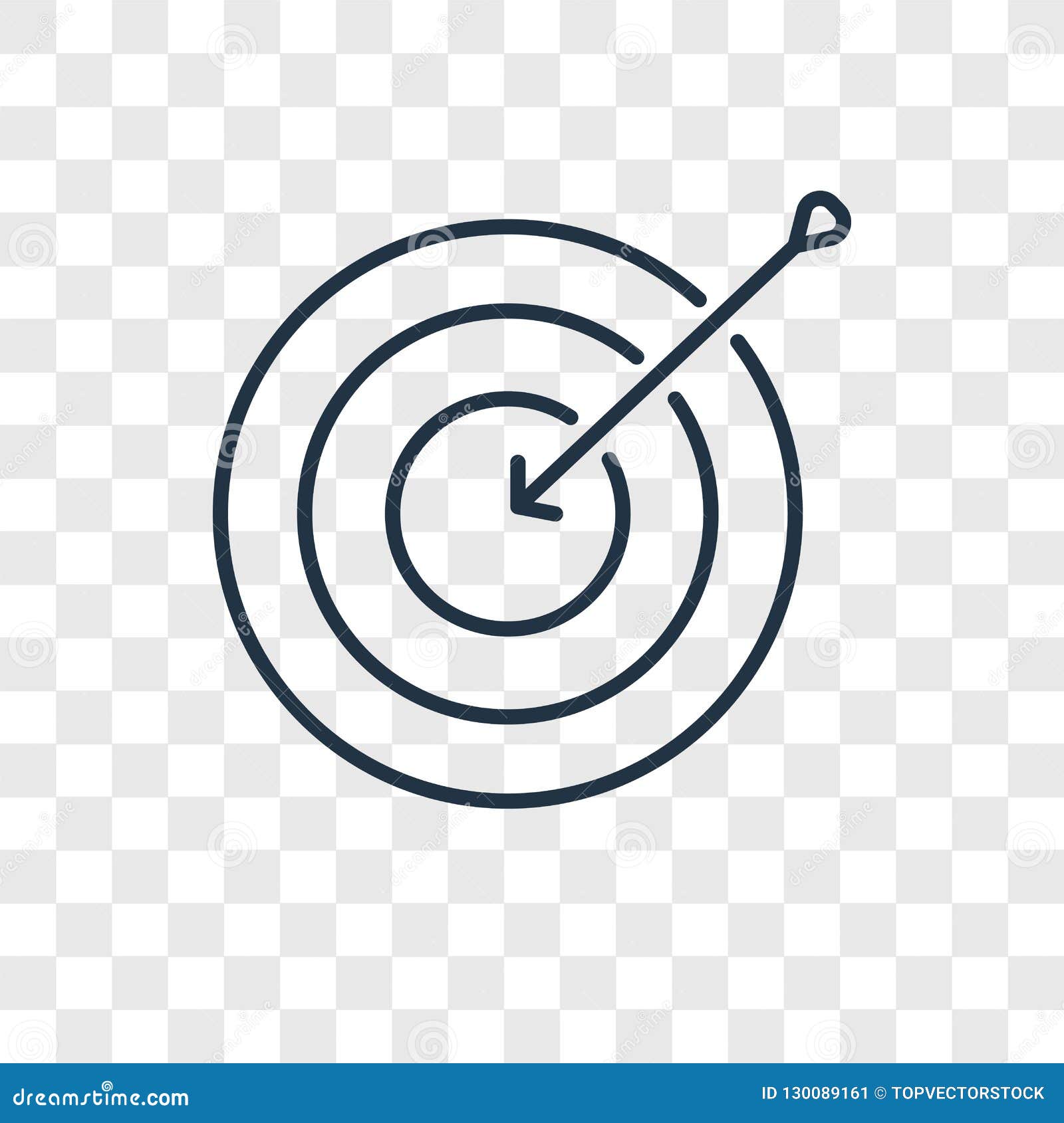 Target Concept Vector Linear Icon Isolated on Transparent Background ...