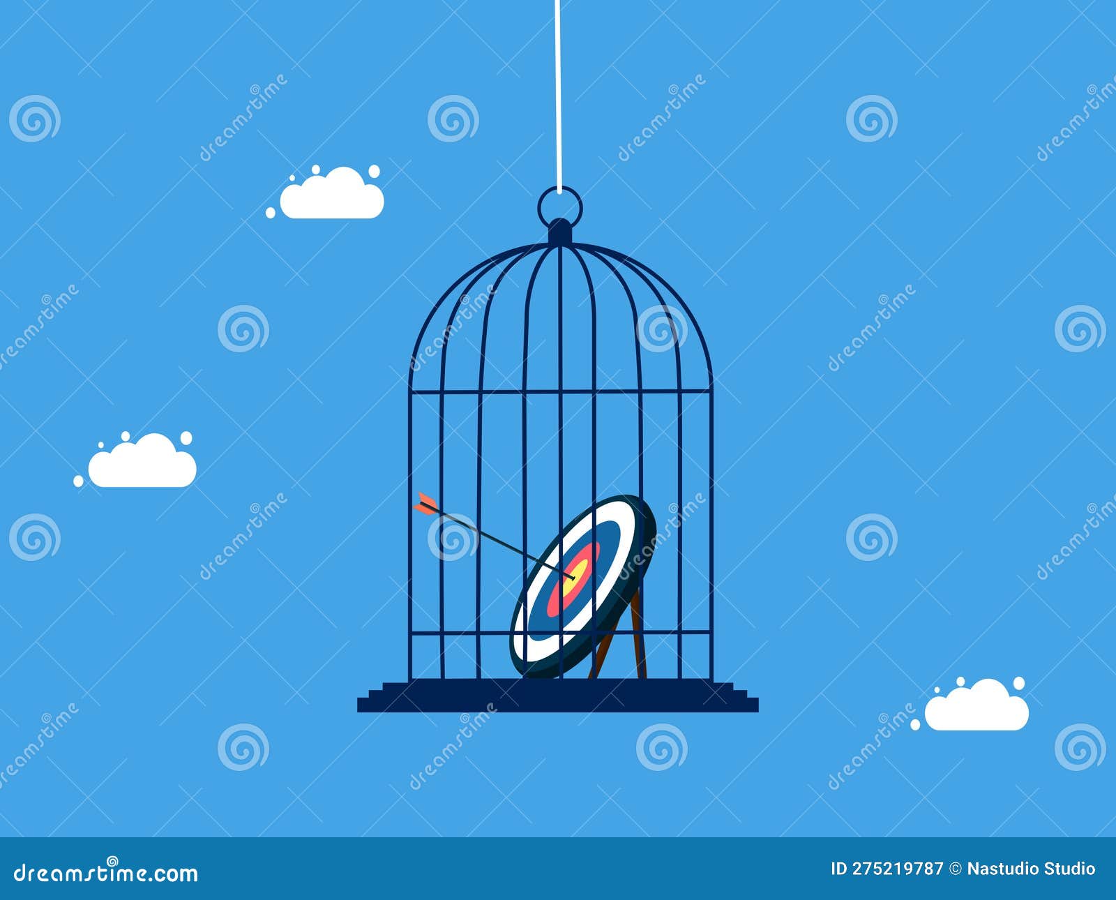 Target Control. the Target is Stuck in the Birdcage Stock Vector ...