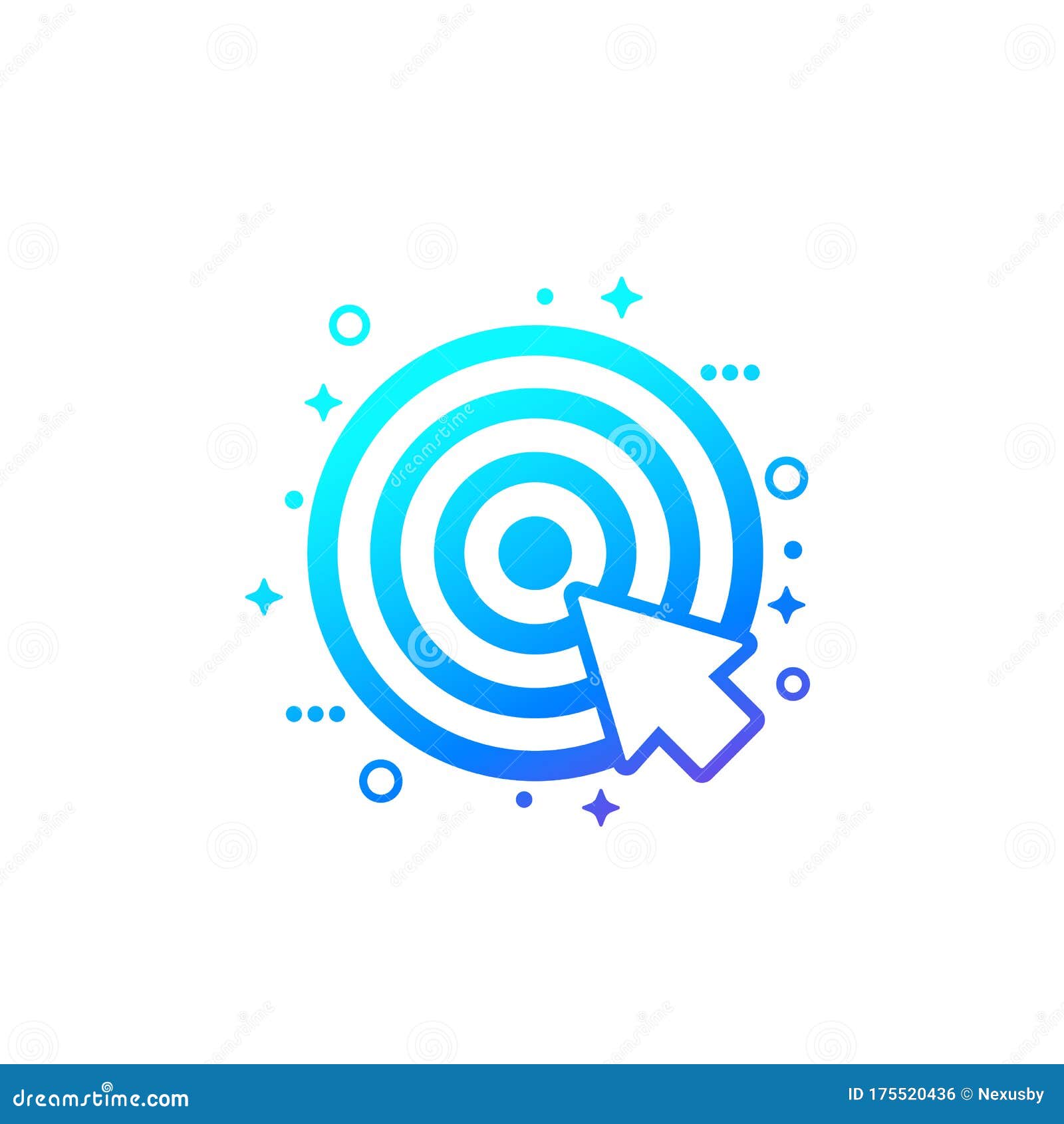Target and Cursor, Digital Marketing Icon Stock Vector - Illustration ...