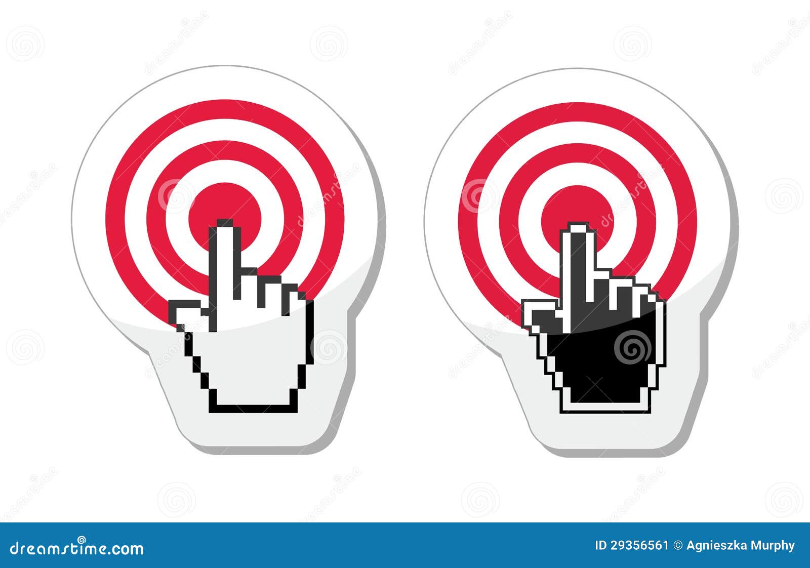 Target with Cursor Hand Vector Icon Stock Vector - Illustration of hand ...