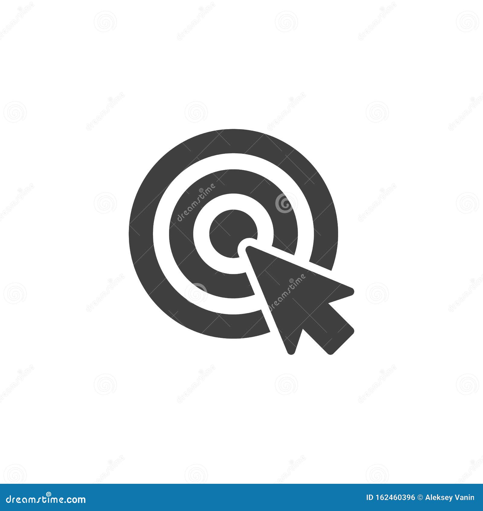 Target and Cursor Vector Icon Stock Vector - Illustration of goal, push ...