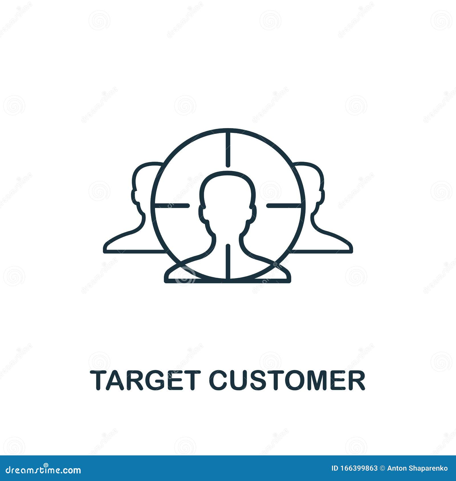 Target Customer Icon. Line Style Element from Business Strategy ...