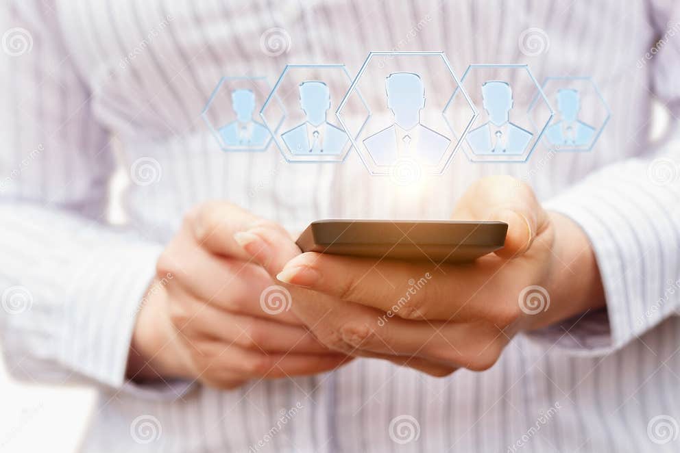 Target Customers on the Mobile Device. Stock Photo - Image of ...