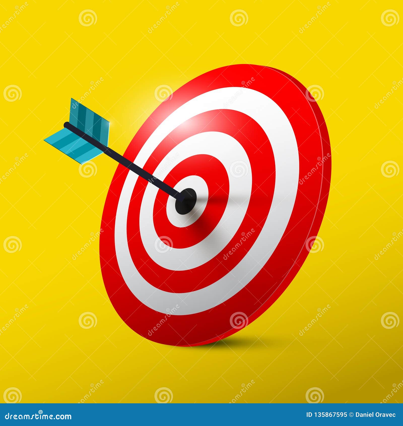 Target 3D Symbol with Dart Vector Dartboard Icon Stock Vector ...