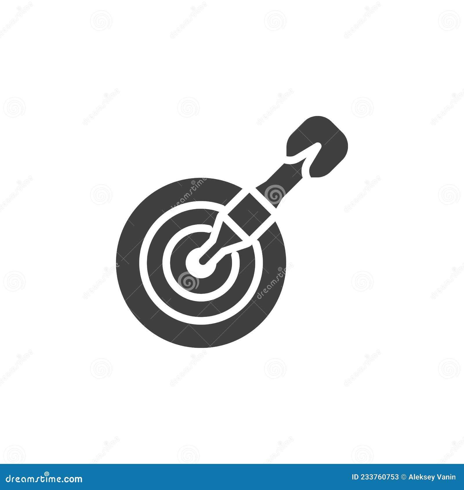 Target with Dart Vector Icon Stock Vector - Illustration of flat ...