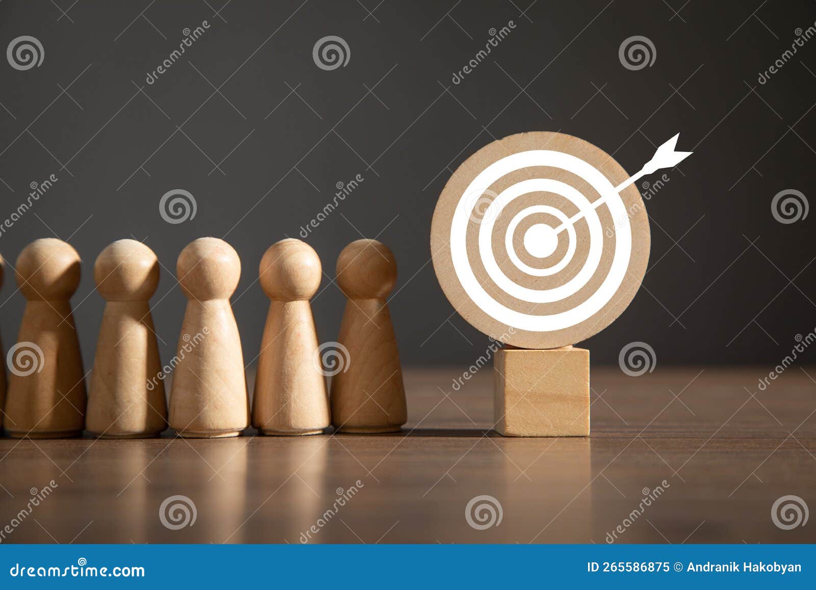 Target Dart with a Wooden People. Targeting Stock Image - Image of goal ...