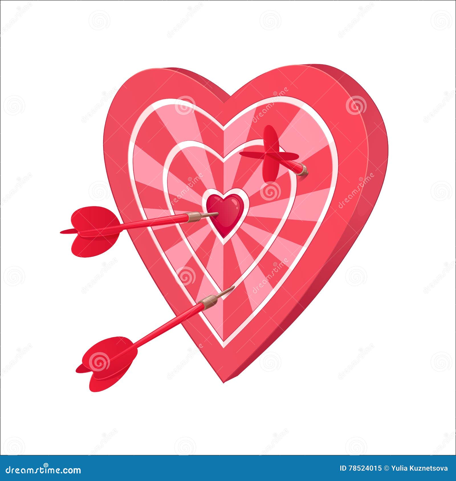 Target for Darts in the Form of Heart Stock Vector - Illustration of ...