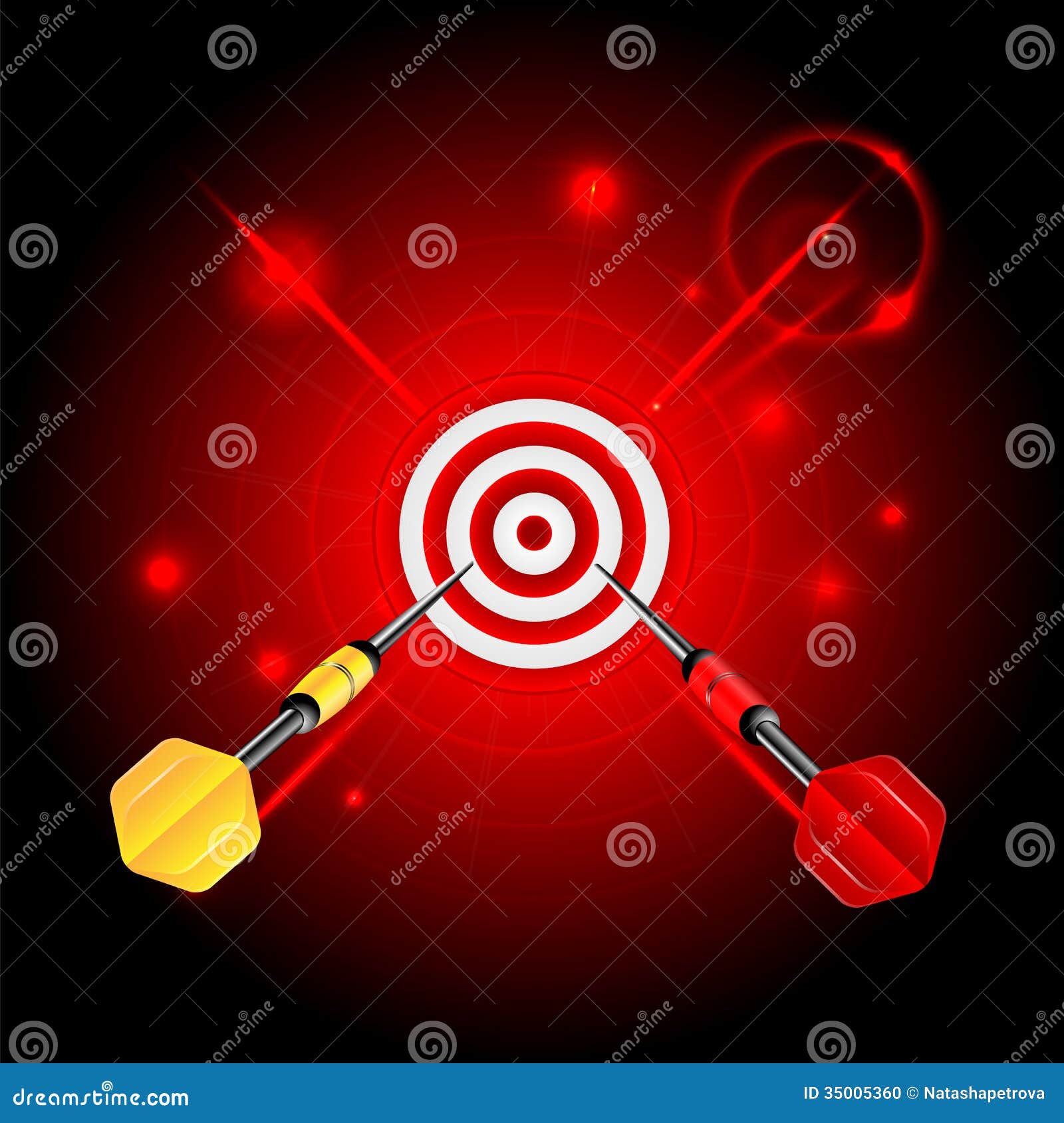 Target and darts stock vector. Illustration of meet, glow - 35005360