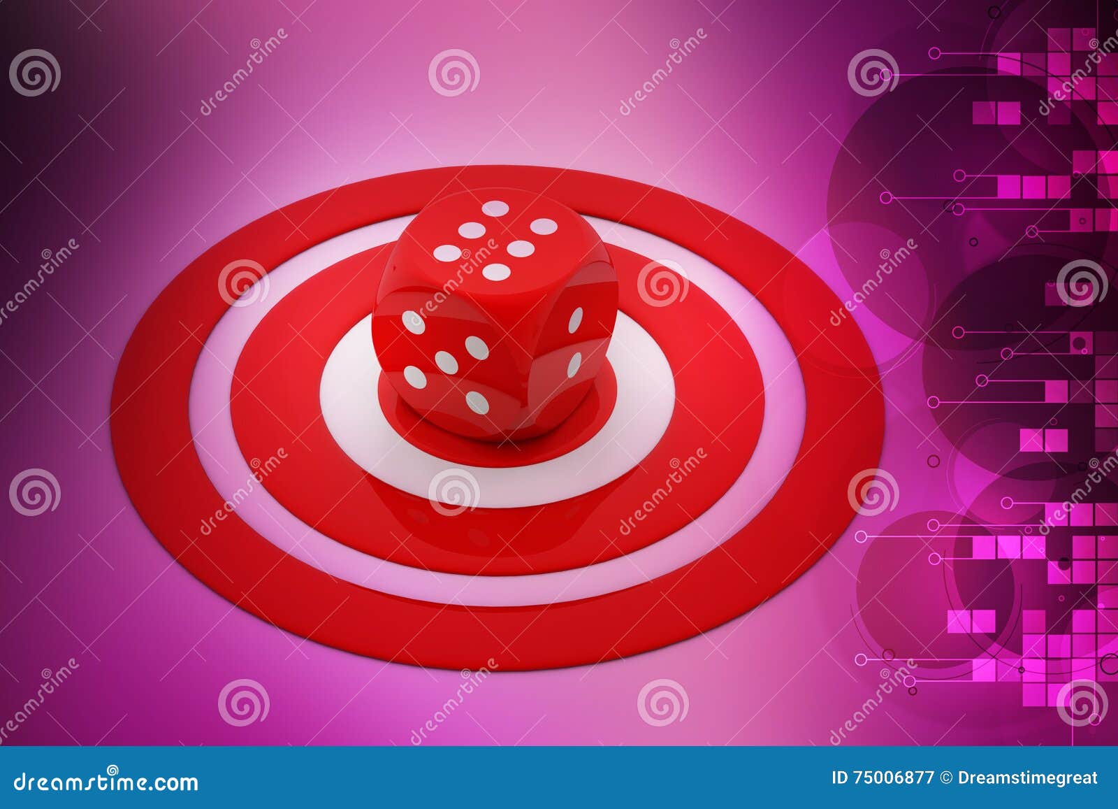 Target with dice stock illustration. Illustration of square - 75006877