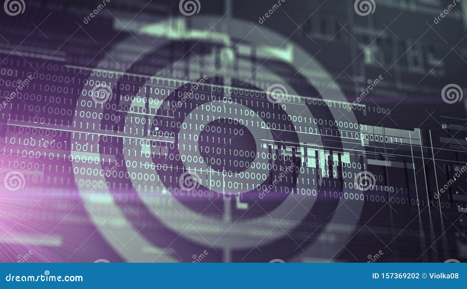 Target with Digital Binary Code Background Stock Photo - Image of ...