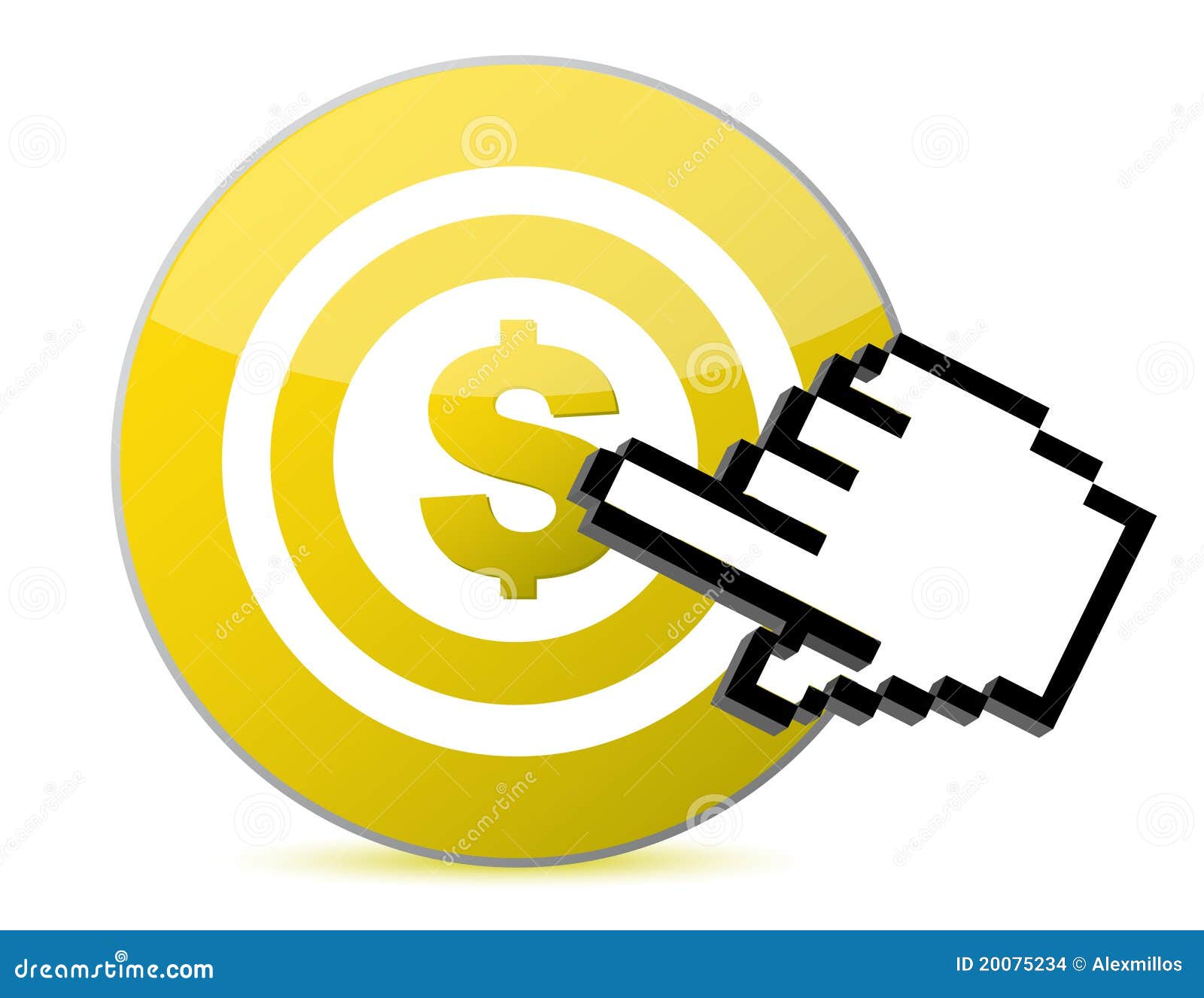Target with Dollar Currency Sign Stock Vector - Illustration of hand ...