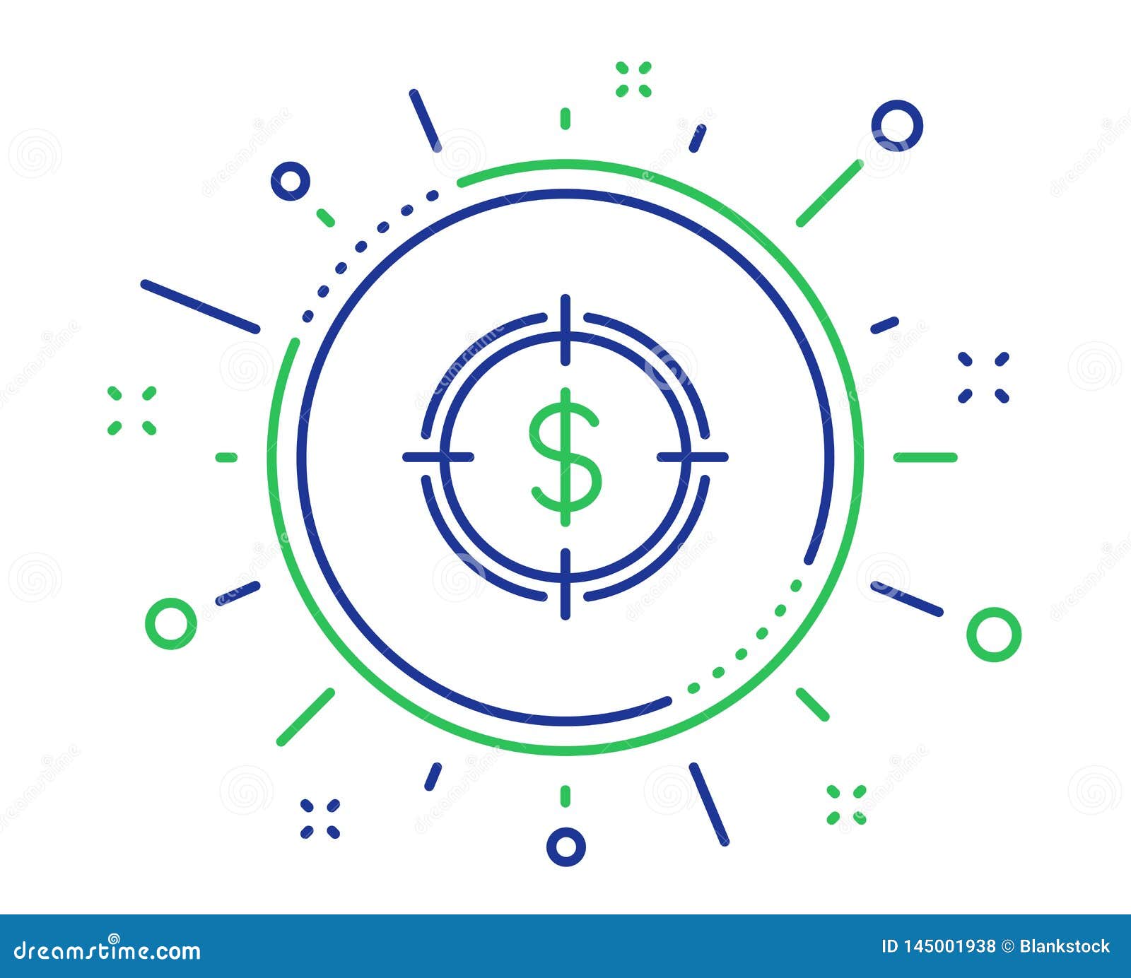 Target with Dollar Line Icon. Vector Stock Vector - Illustration of ...